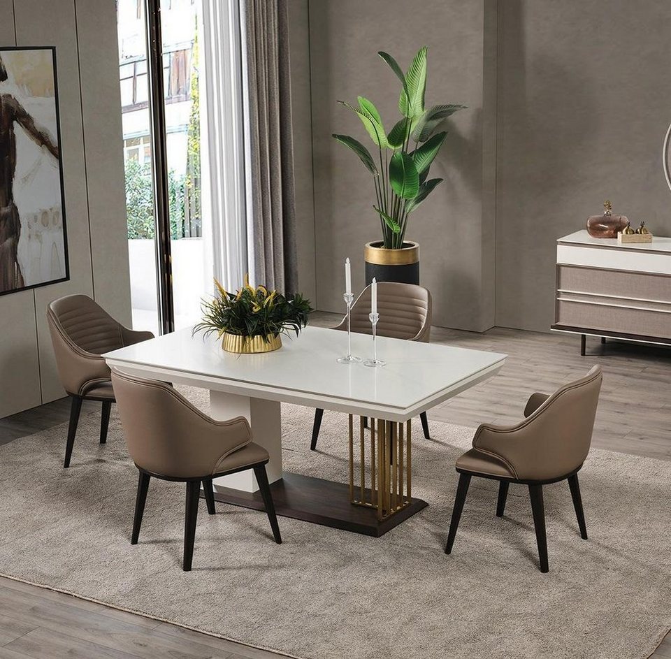Jvmoebel Esszimmer Set Esszimmer Möbel Designer Esstisch 4x Stühle