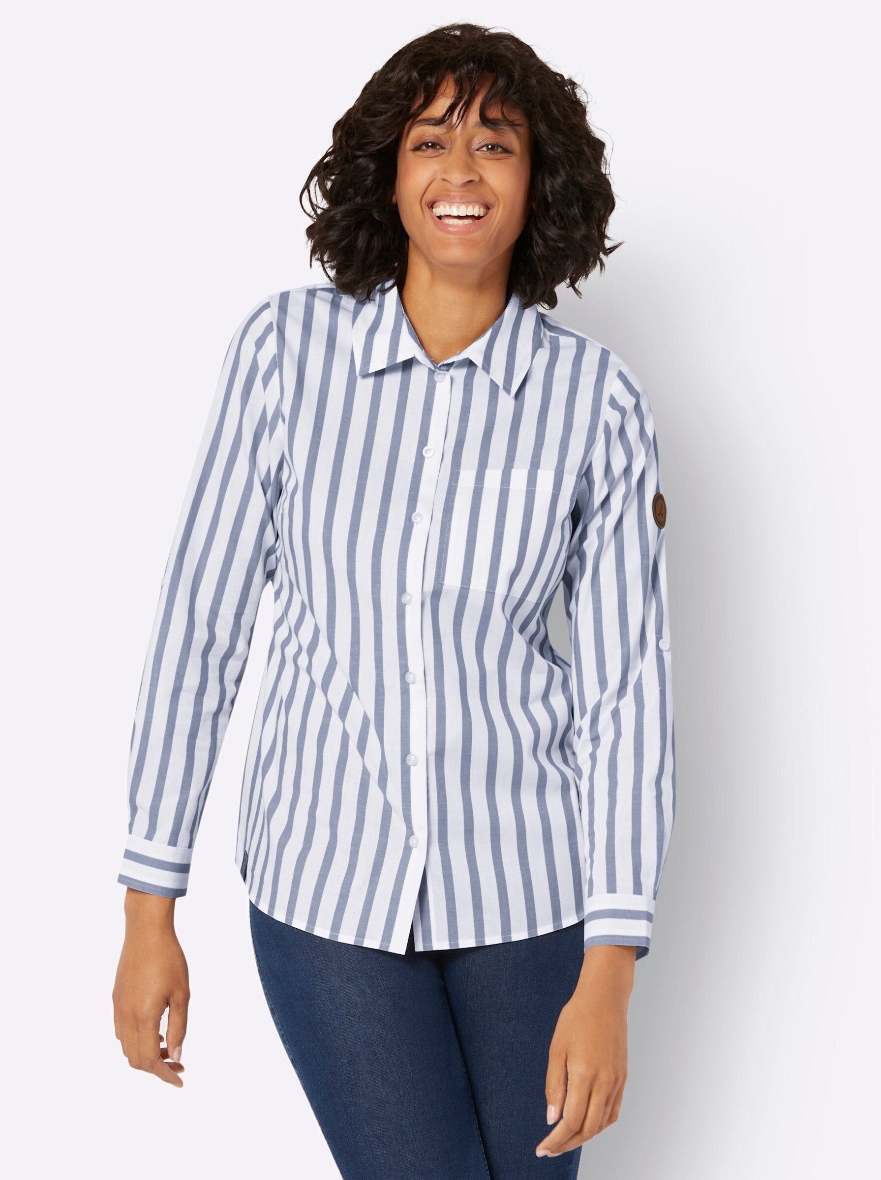 Witt Klassische Bluse Longbluse Mit Aufgesetzter Brusttasche