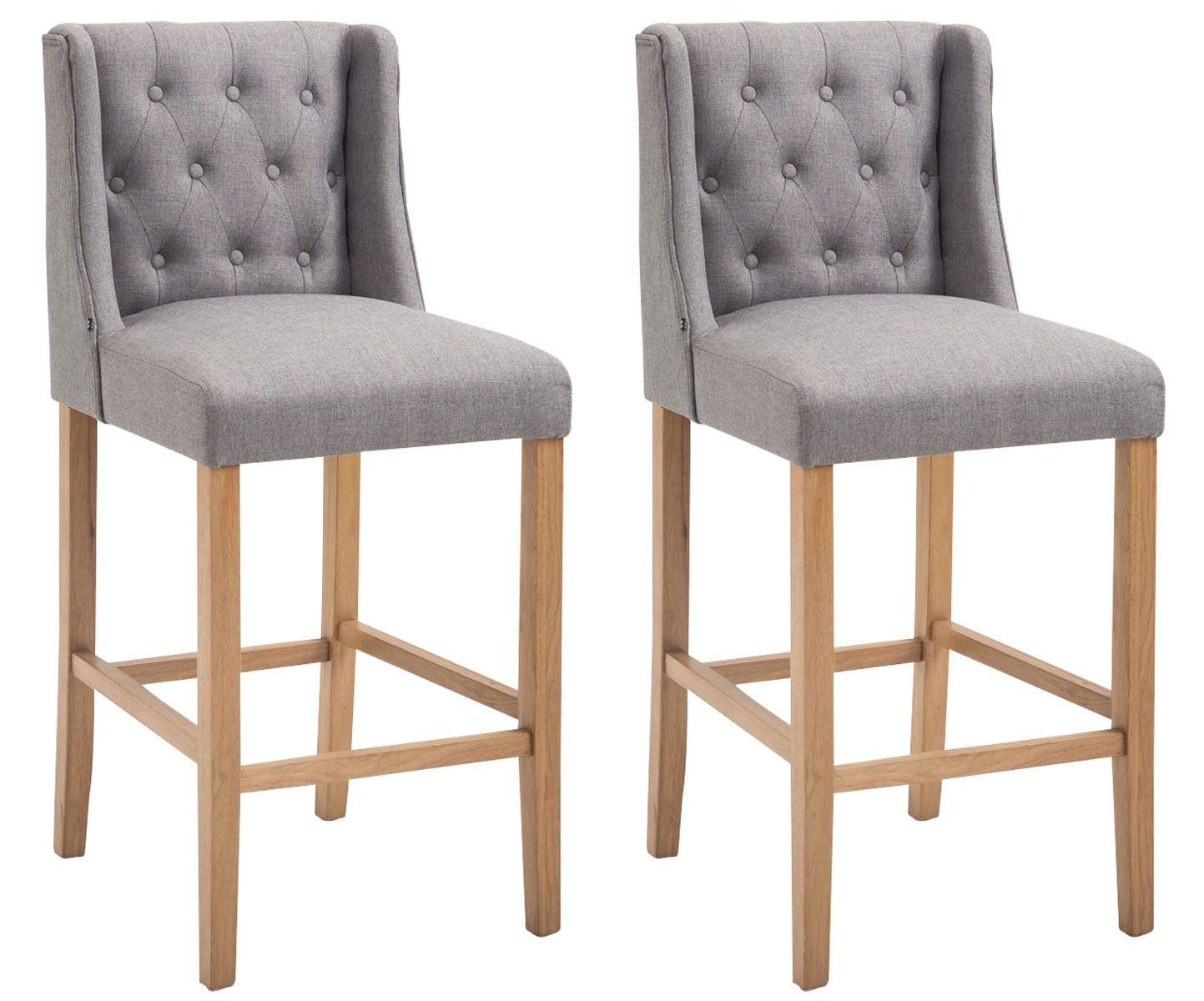 CLP Barhocker Cassandra Stoff (2er Set, 2 St., 2er), mit gestepptem Bezug