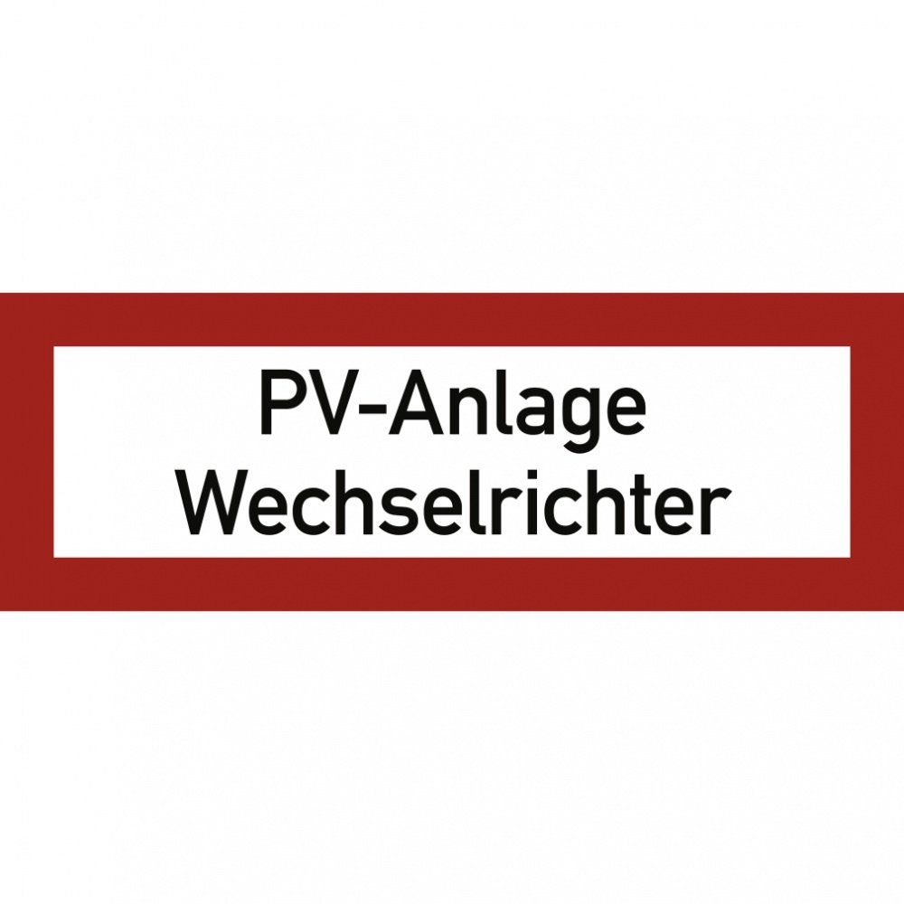 Dreifke Hinweisschild Aufkleber PV-Anlage Wechselrichter, Folie, 210x74 mm