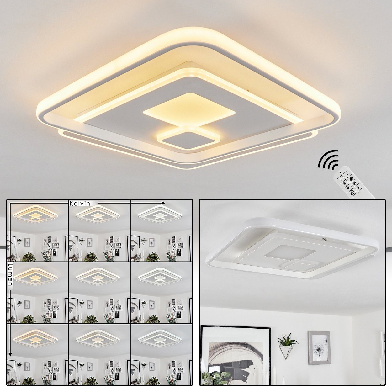 Hofstein Deckenleuchte Lentiai Dimmbare Deckenlampe Aus Metall