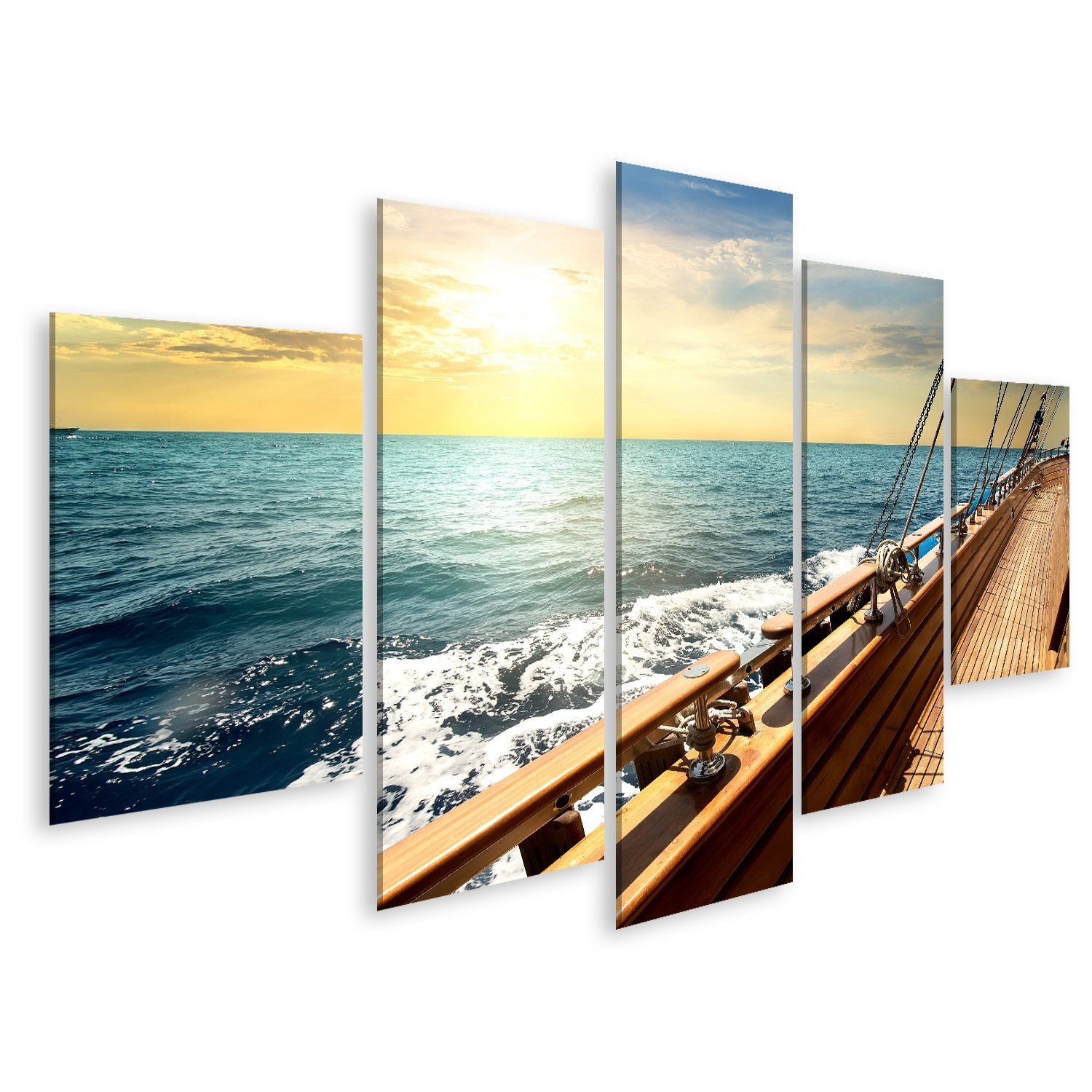 Islandburner Leinwandbild Bild Auf Leinwand Segelboot Meer Rot