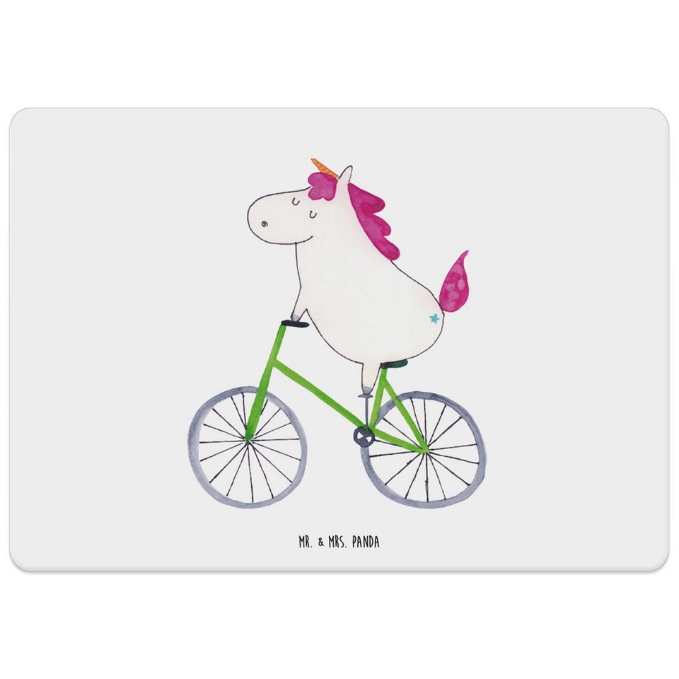 Platzset Einhorn Radfahrer Weiß Geschenk Tischuntersetzer