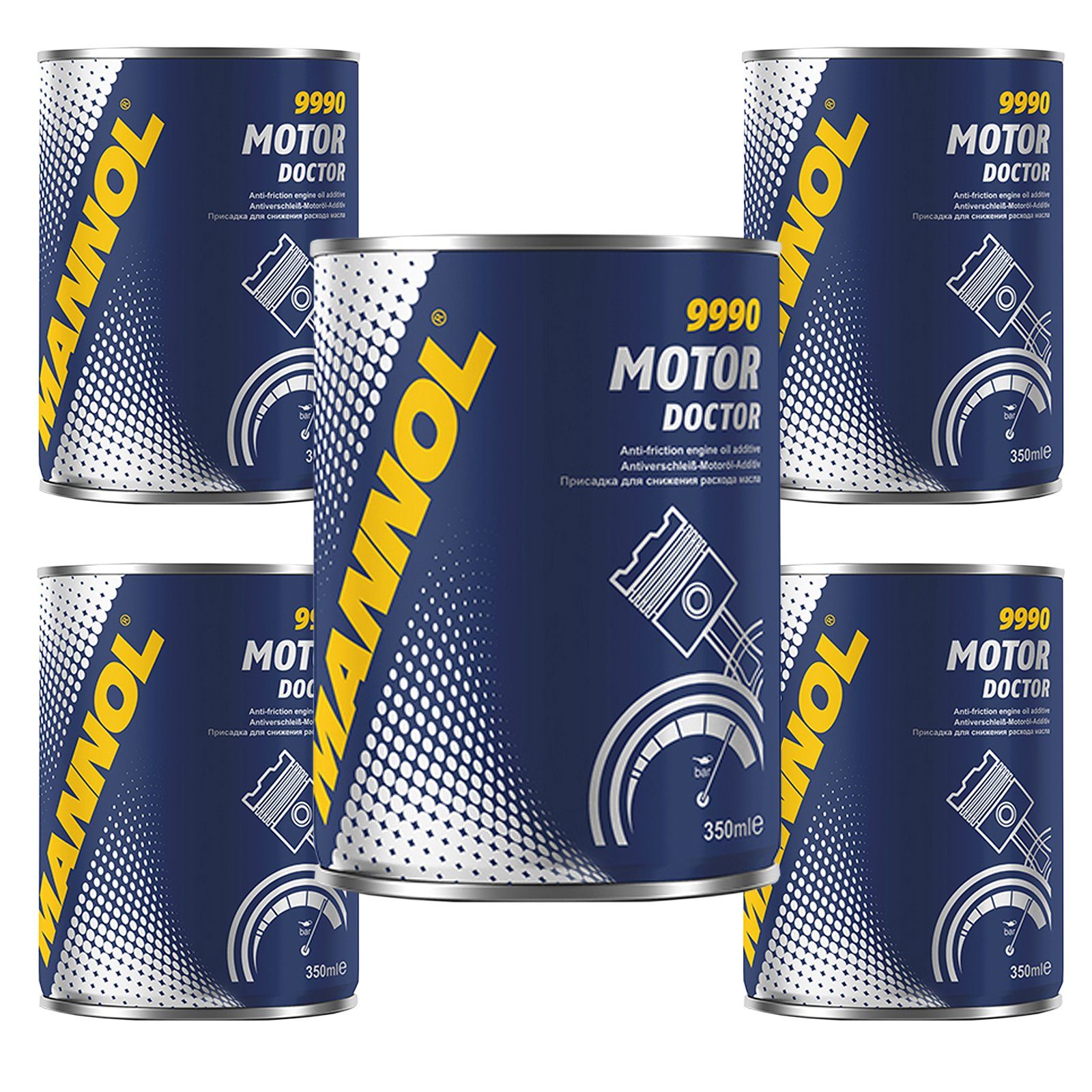 Mannol Öl-Additiv 5 x Motor Doctor Flush 350ml 9990 Additiv Motorreiniger, (5 Dosen à 350 ml)