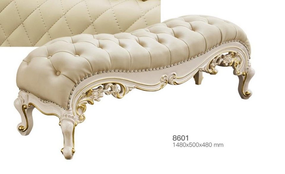 Jvmoebel Hocker Sitz Polster Bank Polster Sitz Hocker Bank Leder Holz