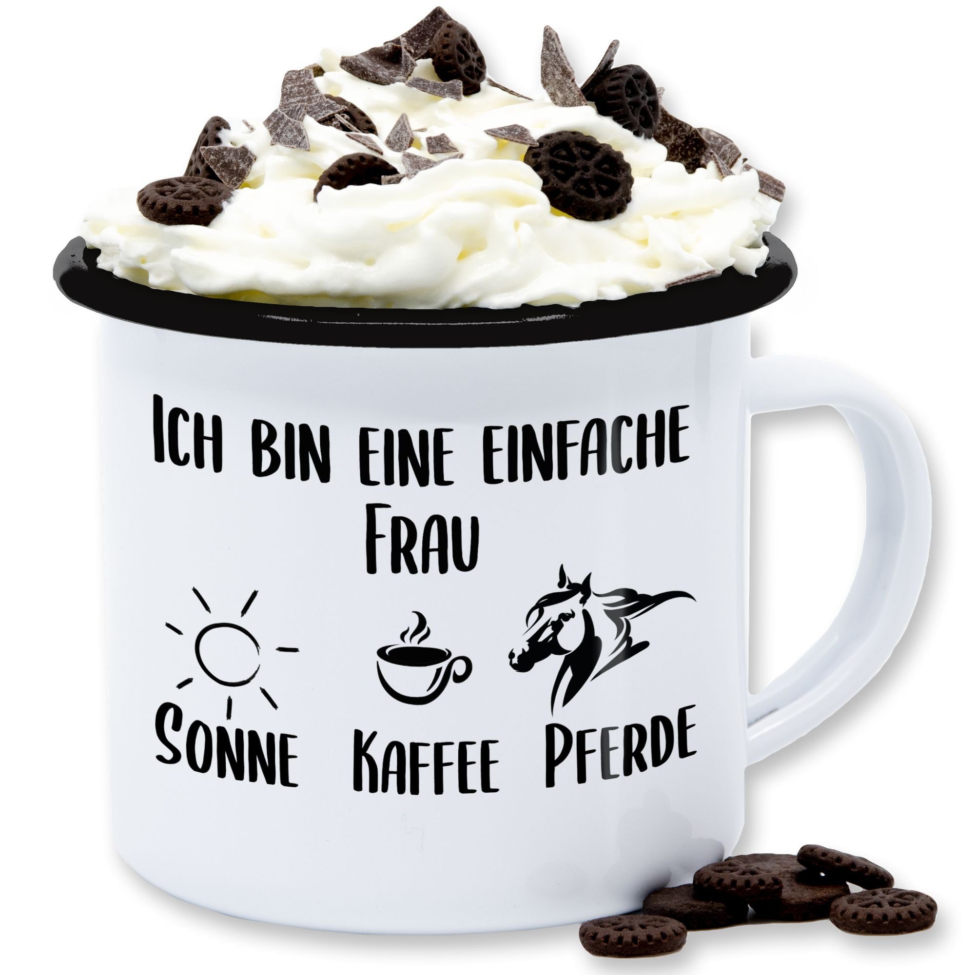 Shirtracer Tasse Ich Bin Eine Einfache Frau Sonne Kaffee Pferde