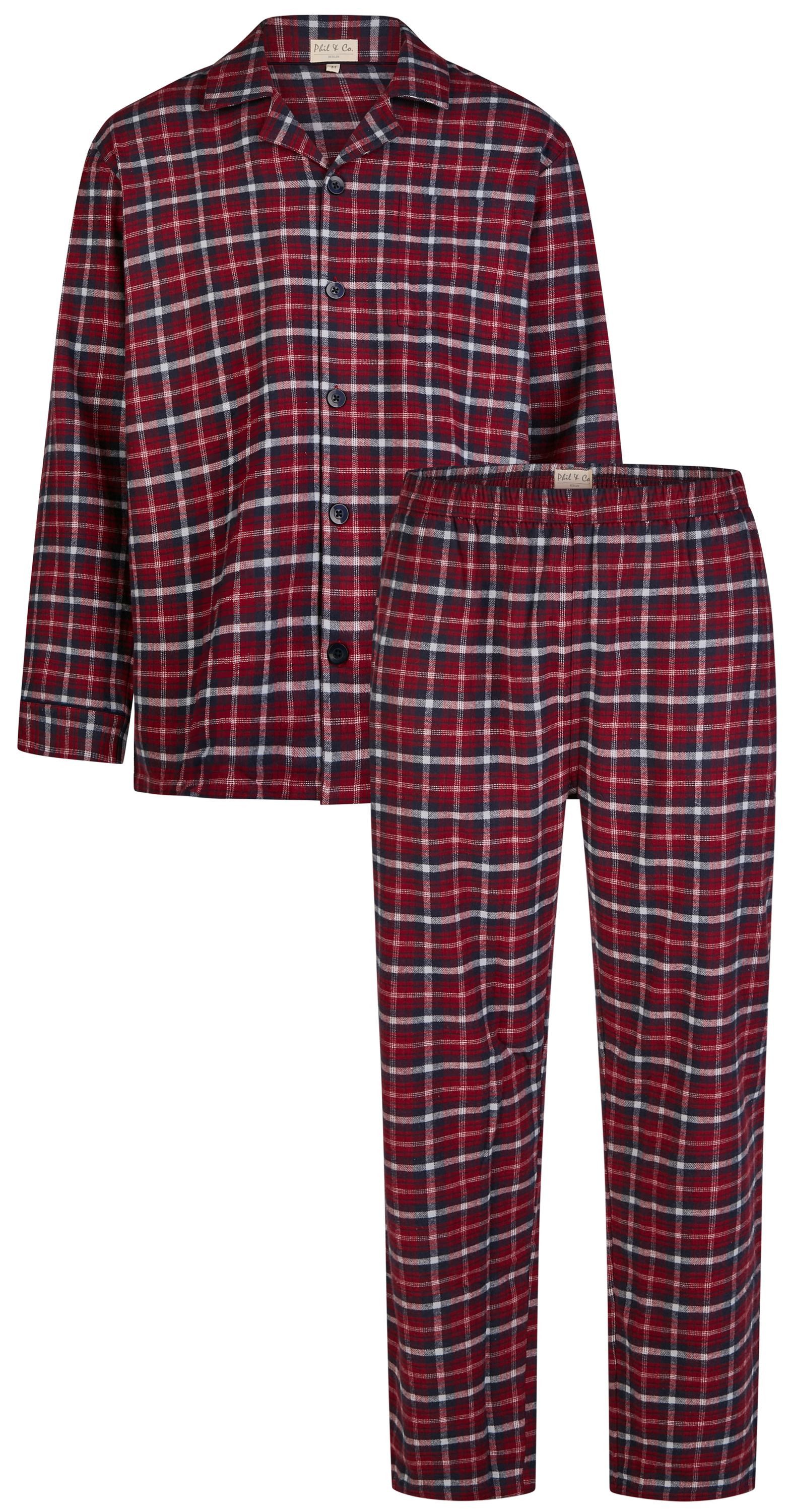 Phil And Co Schlafanzug Casual Set 2 Tlg 2 Teilig Herren Flanell