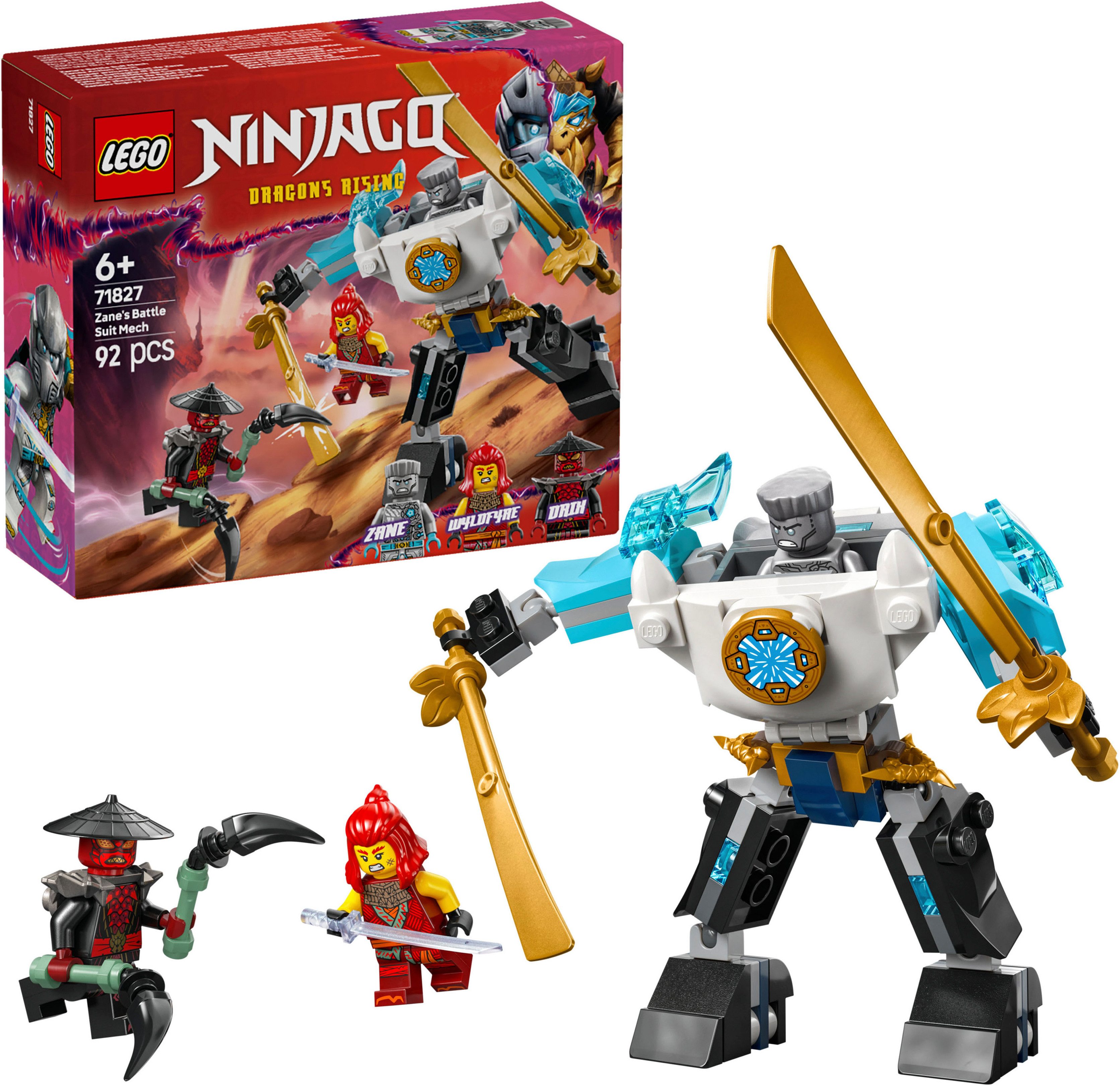 LEGO® Zanes Action-Mech (71827), LEGO Ninjago Konstruktionsspielsteine, (92 St), Made in Europe ...
