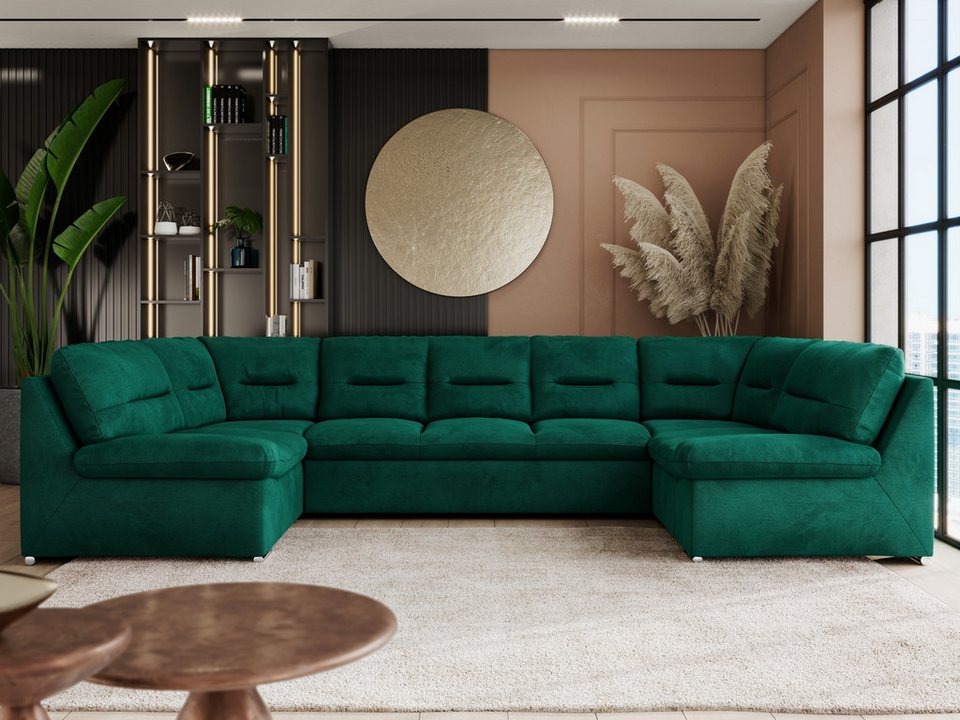 Mks MÖbel Ecksofa Comodo U Set Sofa Big Xxl Wellenfedern