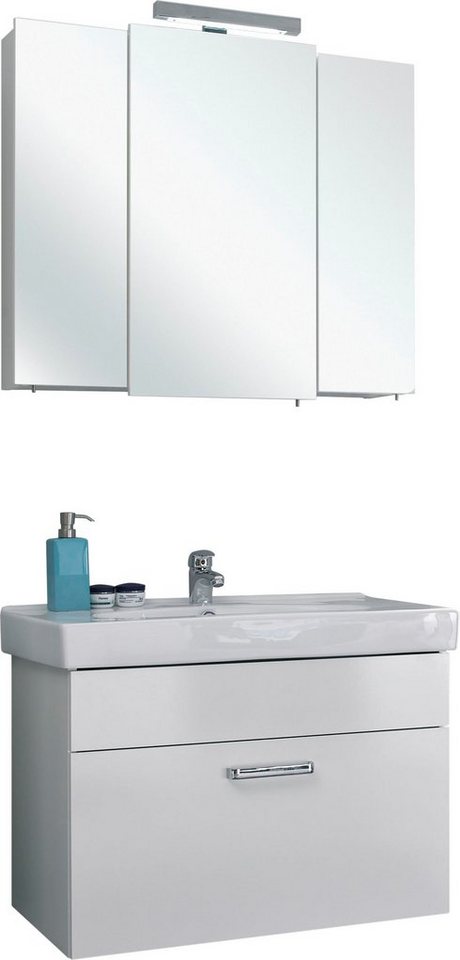 Saphir Badmöbel Set Quickset 2 Teilig Keramikwaschtisch Mit Led