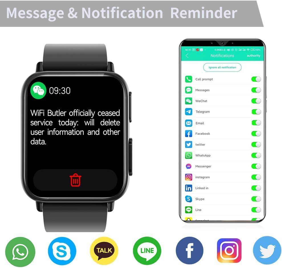 DigiKuber TK10 Smartwatch (4,8 cm, android ios), Smartwatch mit ECG, 1. ...