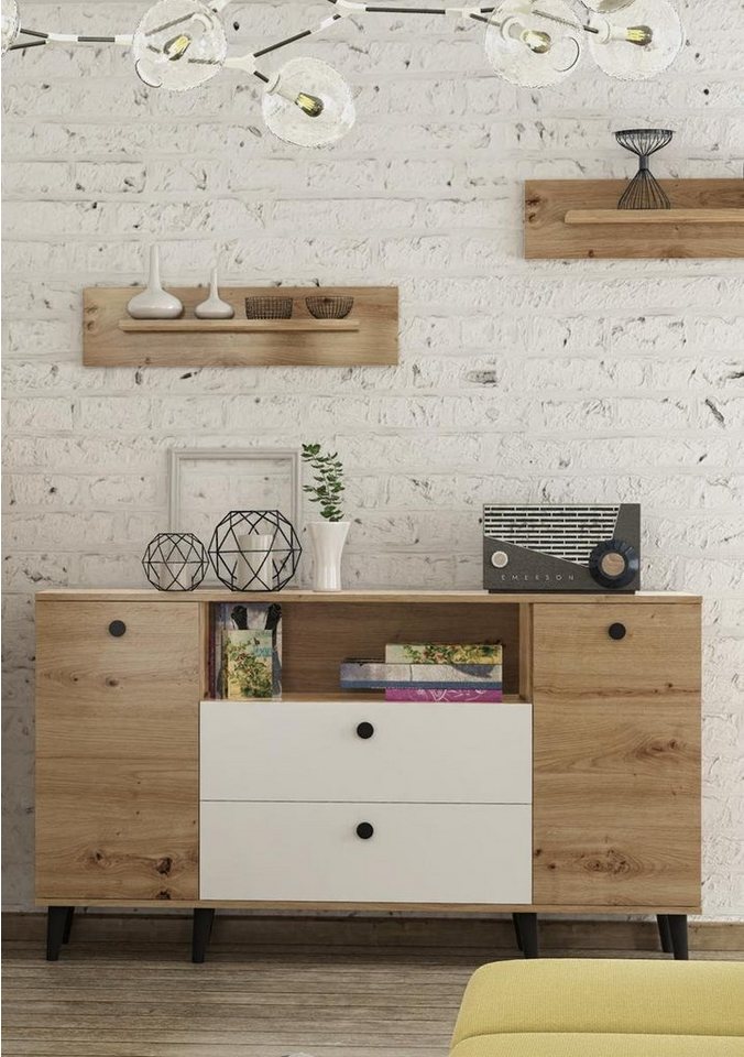 Beautysofa Kommode C3 160 Cm Zweitürig Sideboard Mit Holzbeine