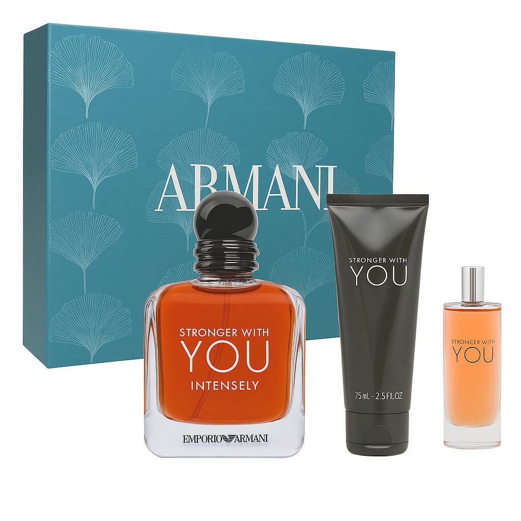 Giorgio Armani Duft-Set Stronger with You Intensely Eau de Parfum 100 ml 15ml 75ml Duschgel
