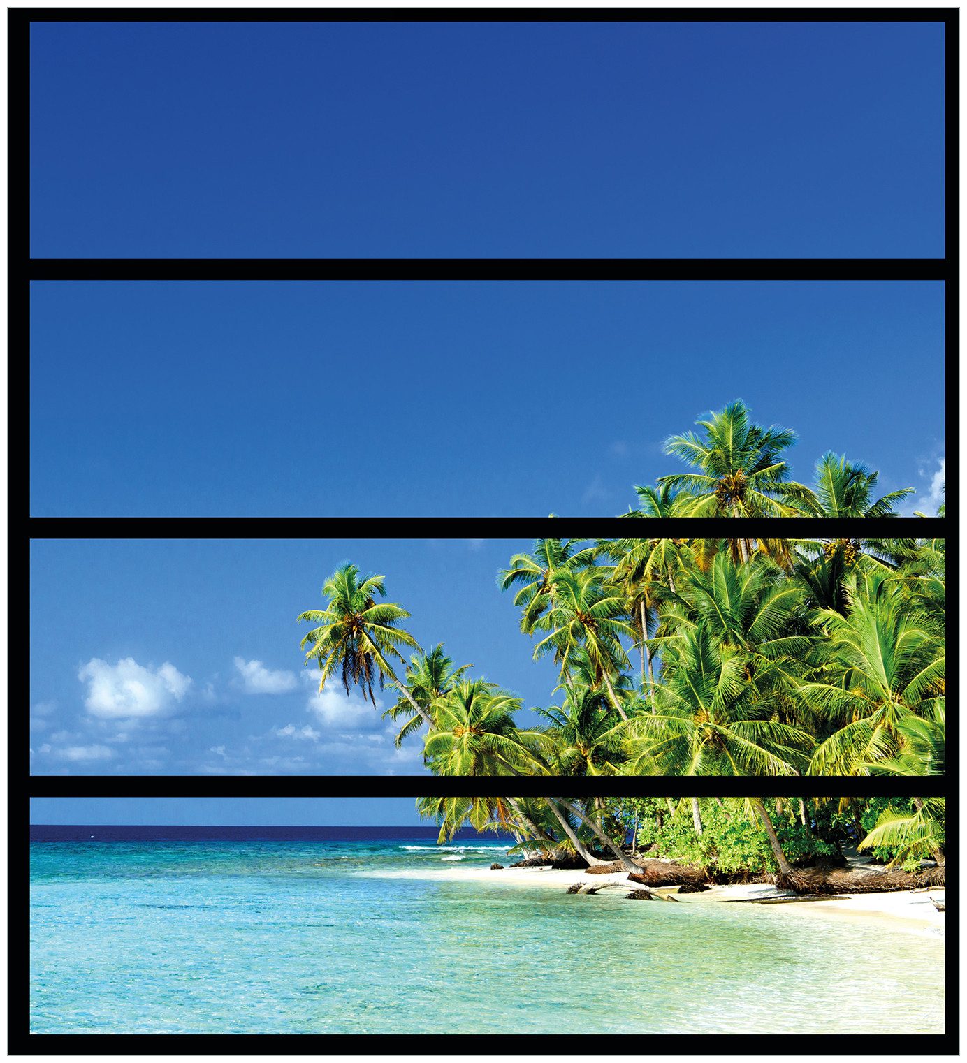 Wallario Möbelfolie Blauer Himmel Weißer Strand Palmen Und Das