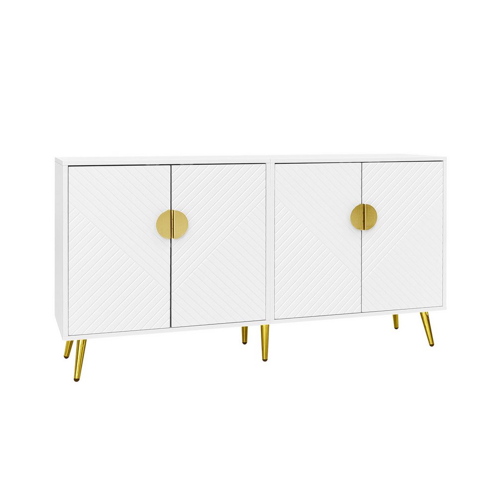 Ideasy Sideboard Sideboard In Weiß Mit Raffinierten Linien Anrichte