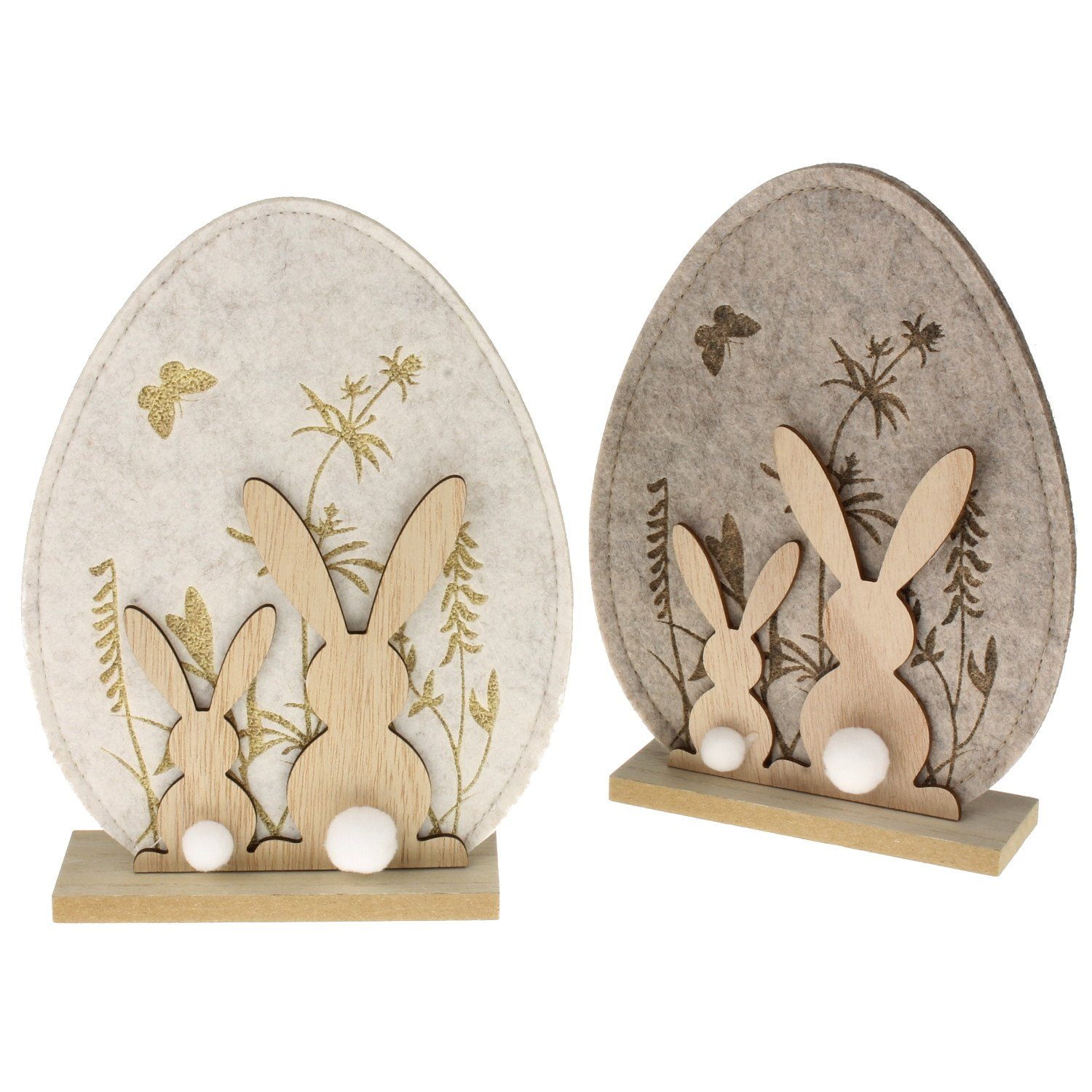 Macosa Home Osterei 2er Set Deko Osterei Filz Holz Braun 21 Cm Dekoei