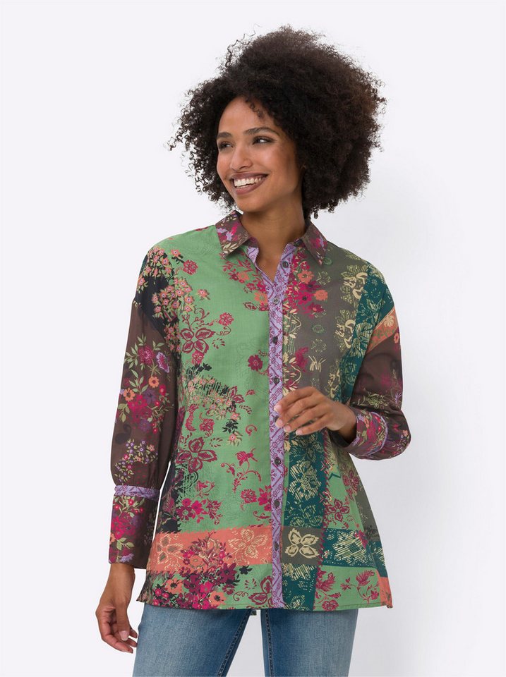 Heine Klassische Bluse Druckbluse Luftig Leichte Qualität