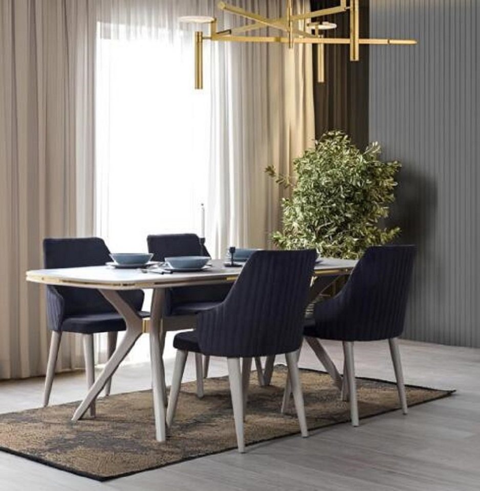 Jvmoebel Esszimmer Set Moderne Esszimmer Garnitur Set Tisch 6x Stühle