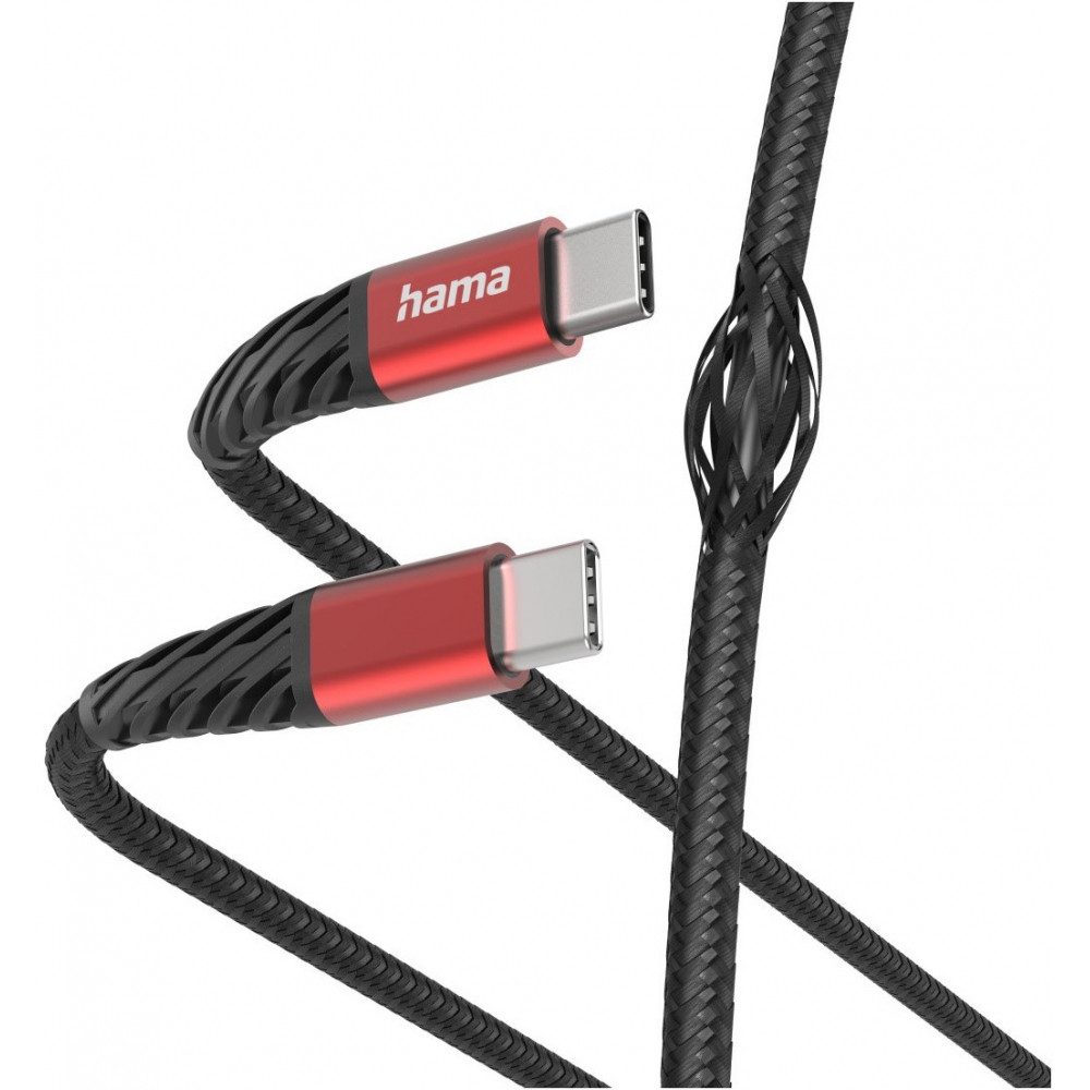Hama Hama Ladekabel 1,5m USB-C rot/schwarz Smartphone-Adapter USB-C ...