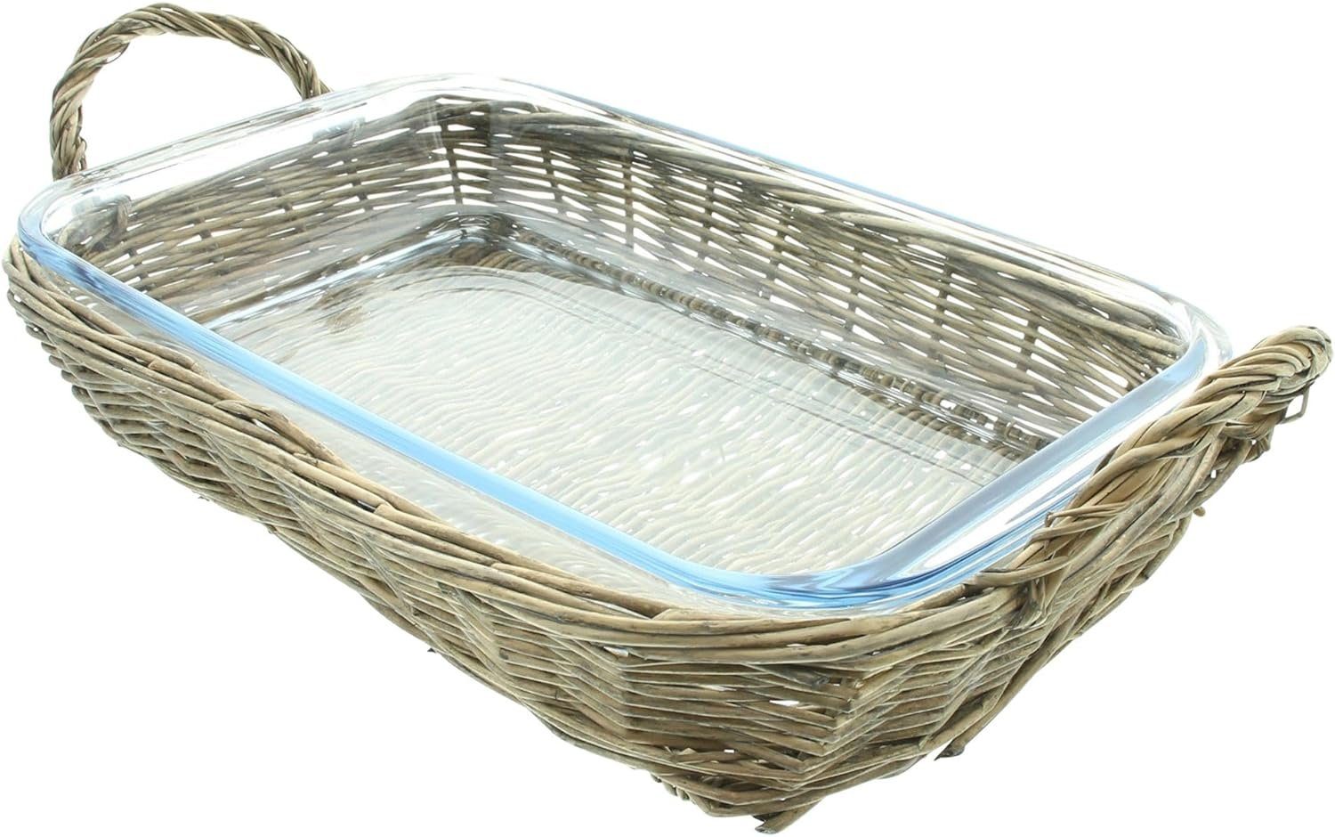 Dekoleidenschaft Auflaufform Cuisine 33x21 Cm Mit Weidenkorb Zum