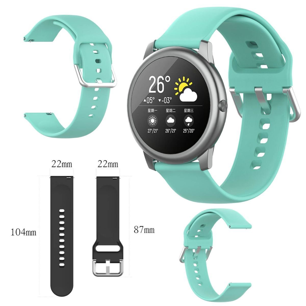 Wigento Smartwatch Armband Für Xiaomi Haylou Solar Ls05 Kunststoff