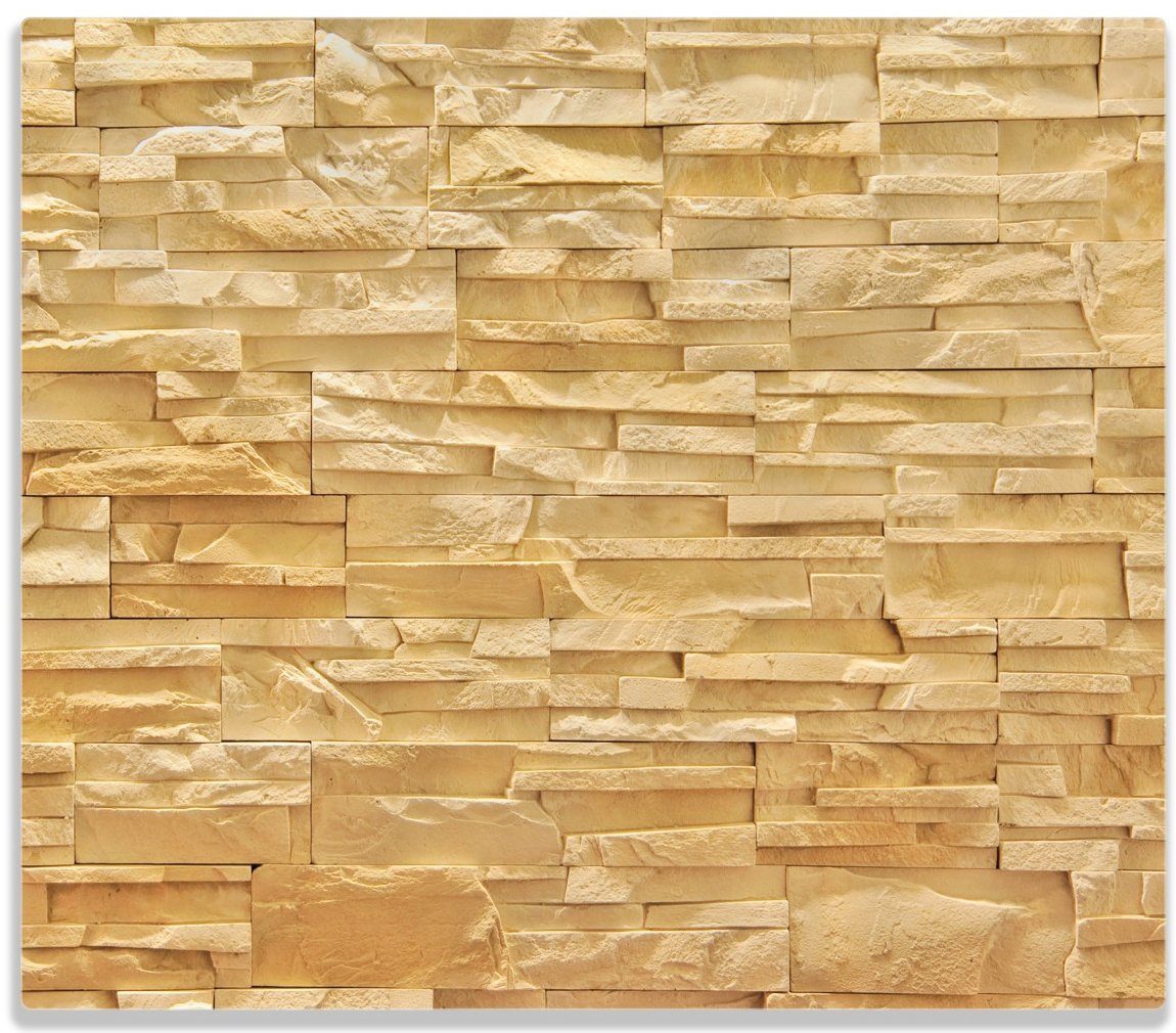 Wallario Herd Abdeckplatte Steinwand Gelb Orange Esg Sicherheitsglas