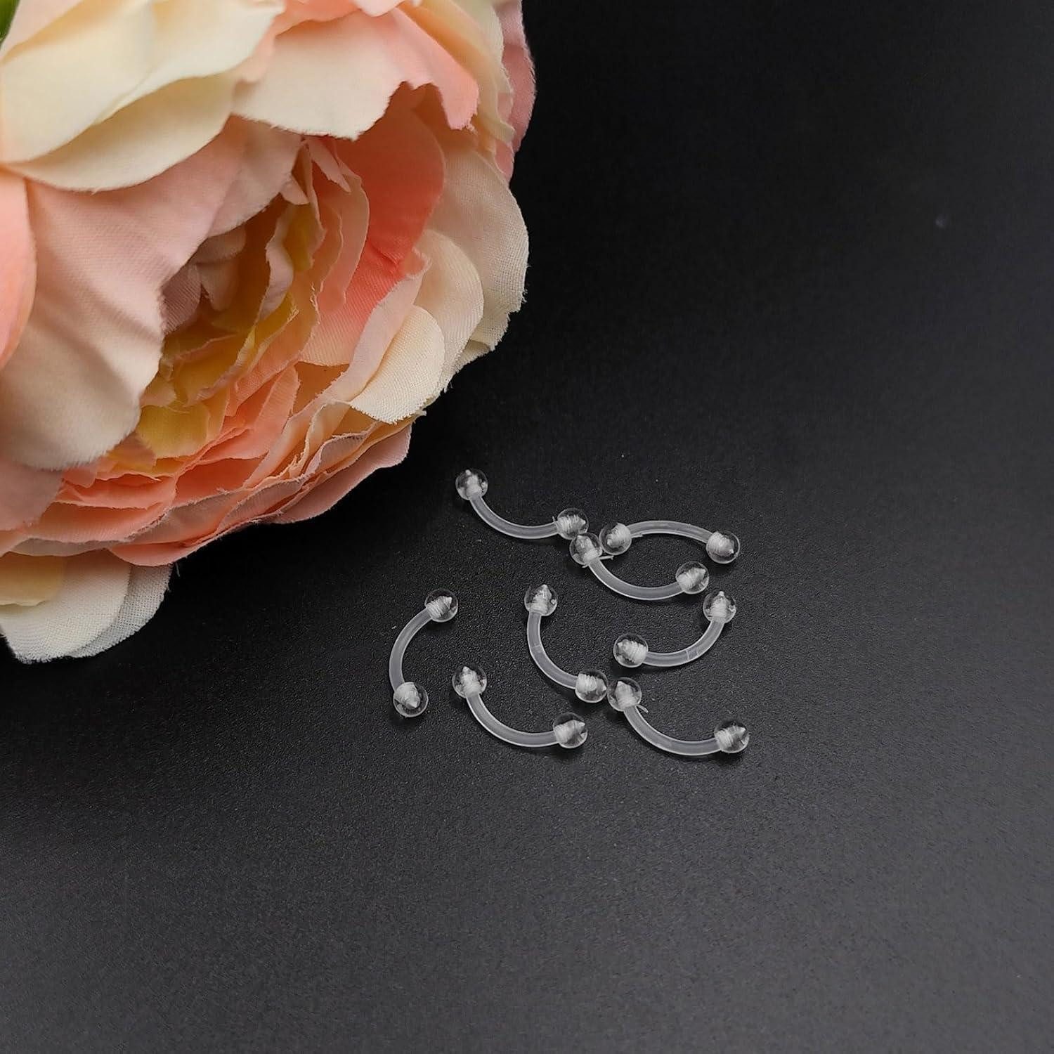 Gojewen Augenbrauenpiercing 8er Plastic Curved Barbell Piercing Lip ...