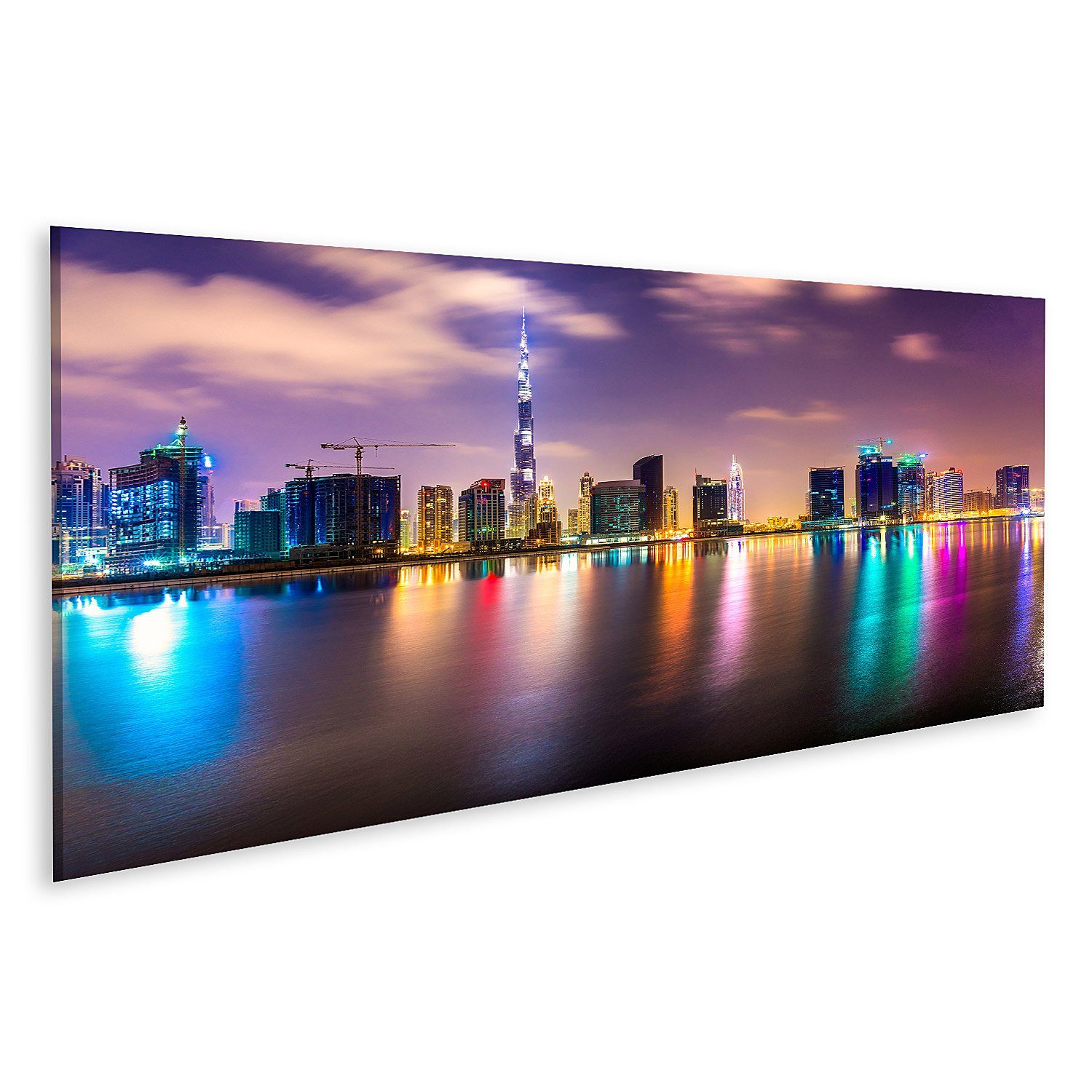islandburner Leinwandbild Bild auf Leinwand Dubai Skyline in der Abenddämmerung Uae Wandbild Pos