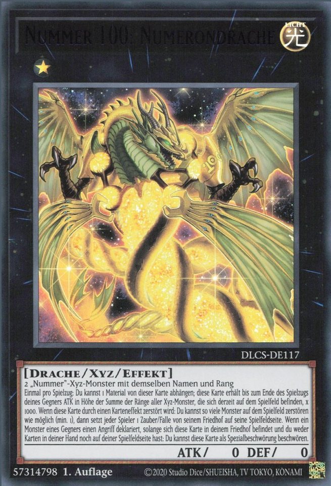 Recollectibles Sammelkarte Yugioh Karte Nummer 100 Numerondrache V 2