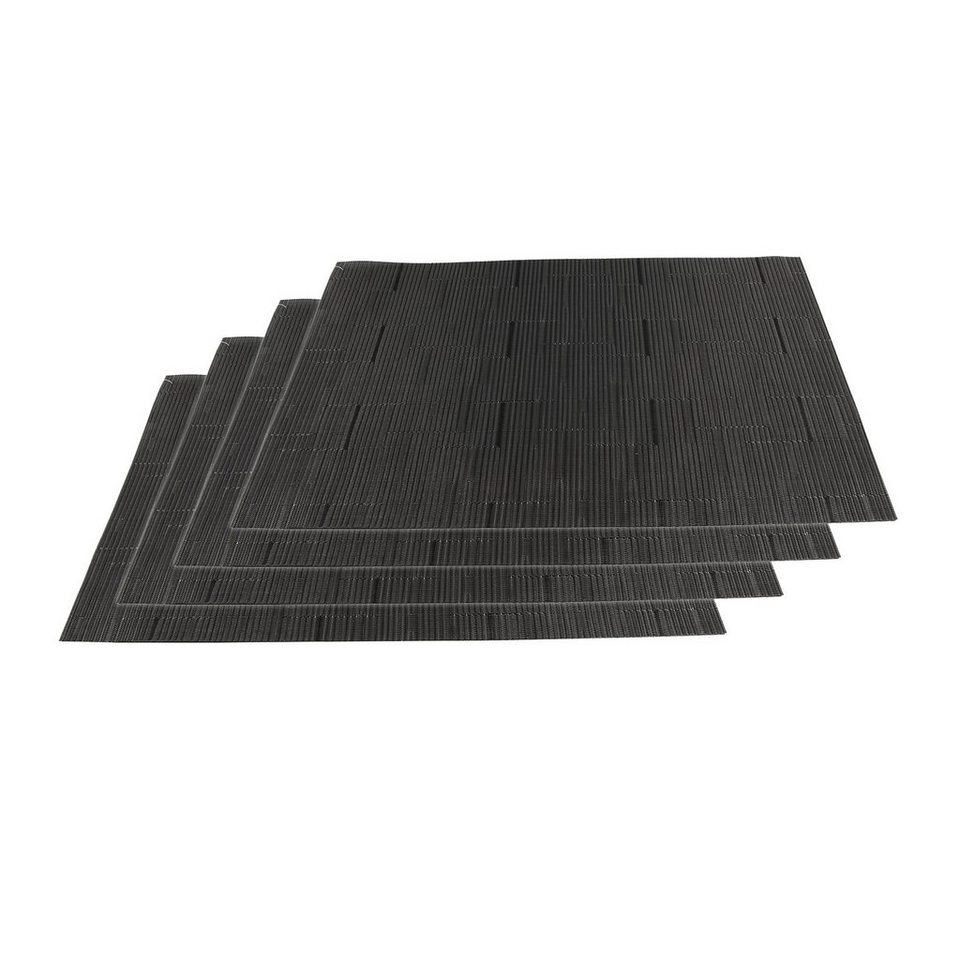 Platzset Tischset 4er Set Schwarz Platzsetz Aus Polyester