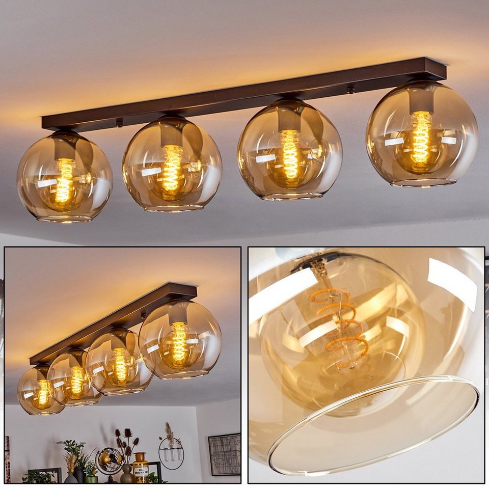 Hofstein Deckenleuchte Cesaro Moderne Deckenlampe Aus Metallglas