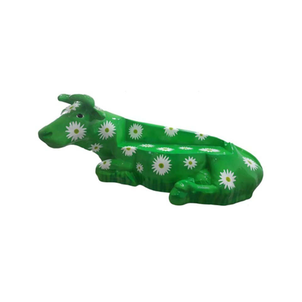 Jvmoebel Dekoobjekt Bunt Figur Bemalte Statue Rind Deko Garten Design