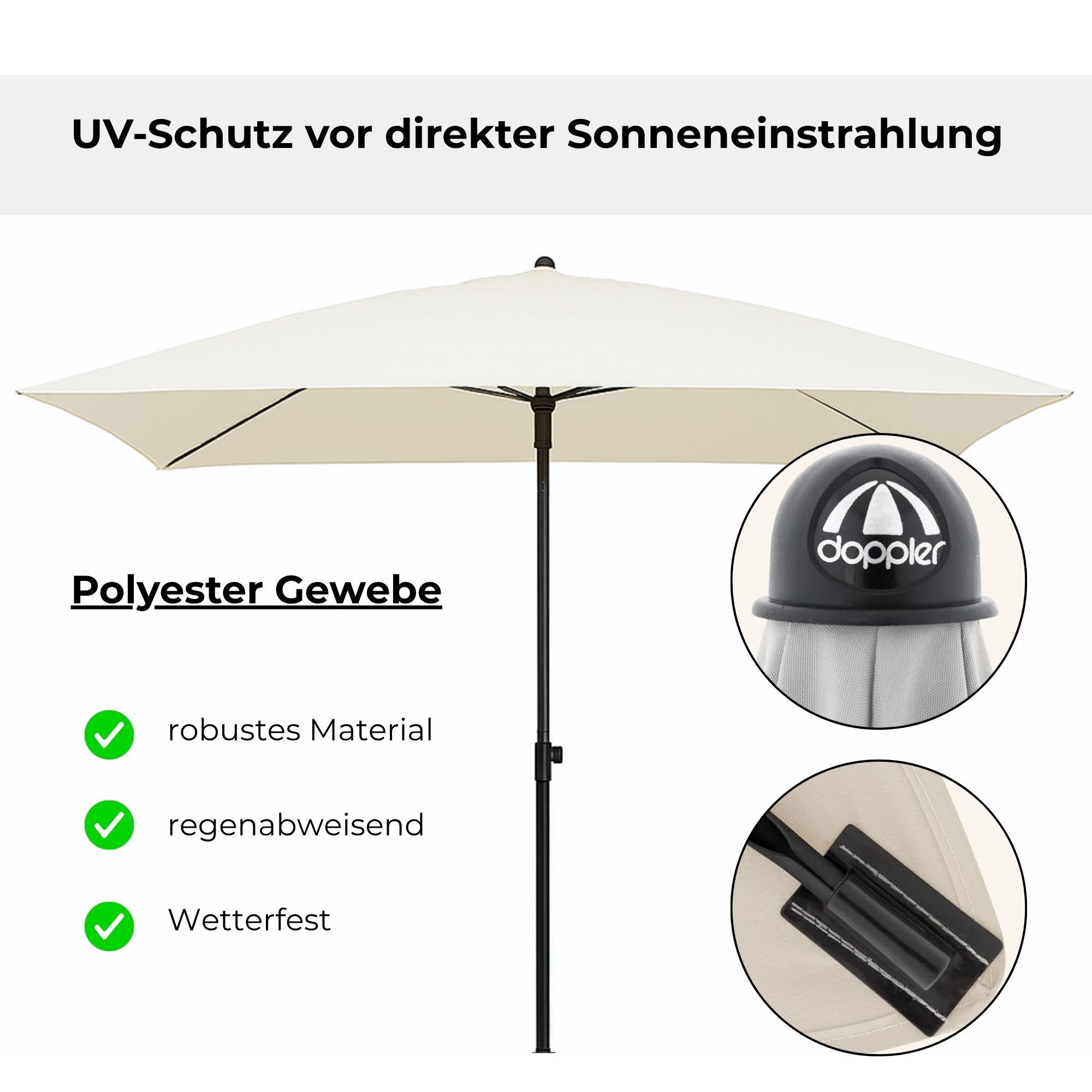 doppler® Sonnenschirm doppler Sonnenschirm Gartenschirm eckig GS ...