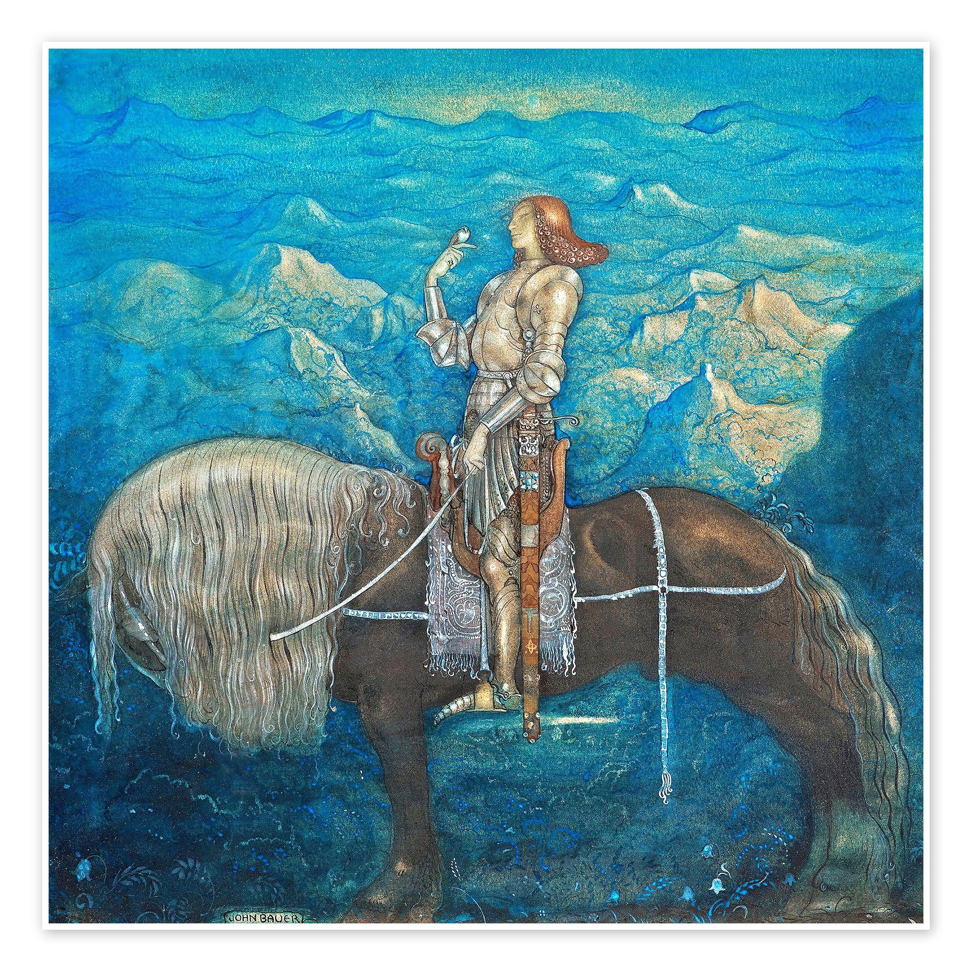 Posterlounge Poster John Bauer, Ein Ritter, Malerei