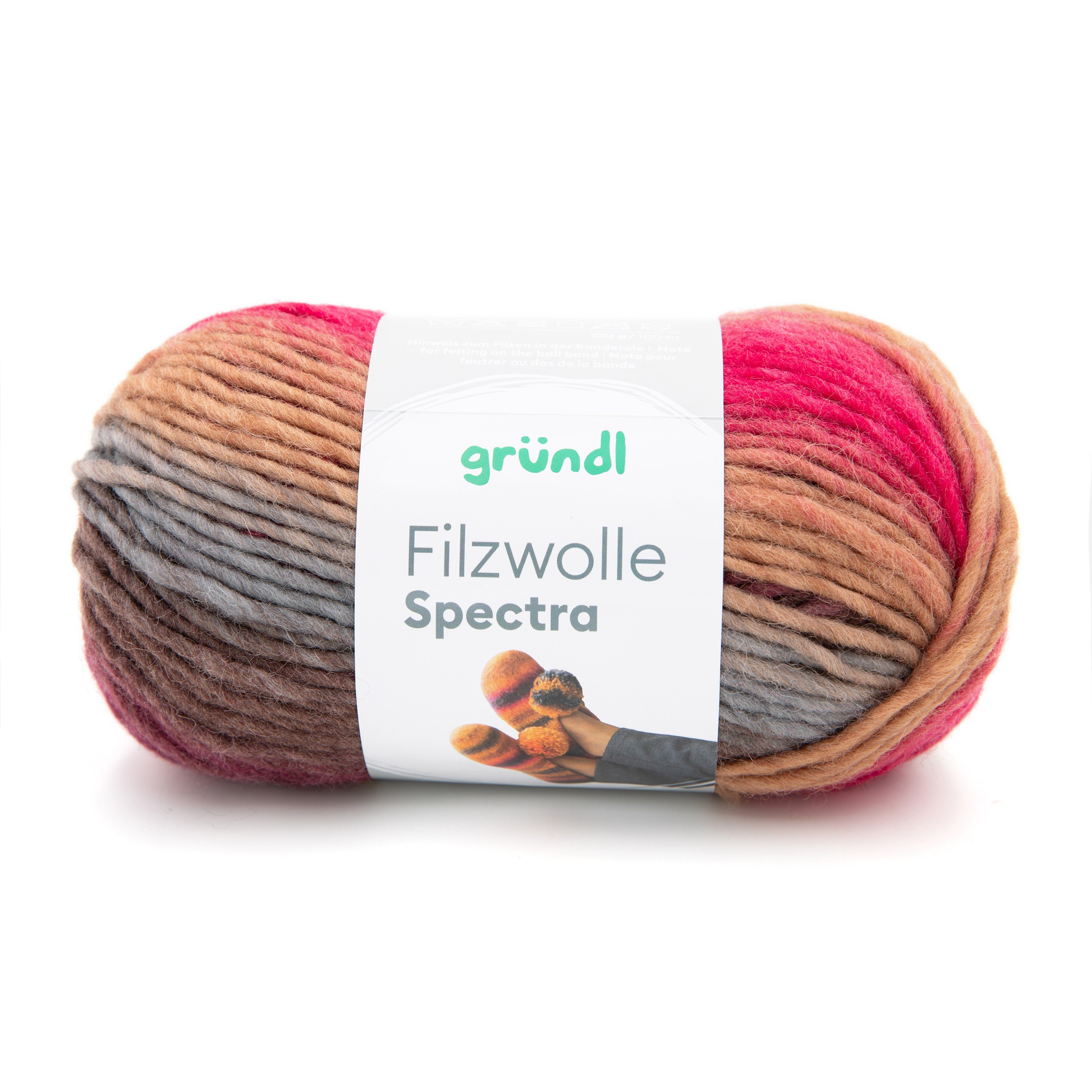 Gründl Wolle Spectra Filzwolle zum Stricken, Häkeln, Filzen, 100g ...