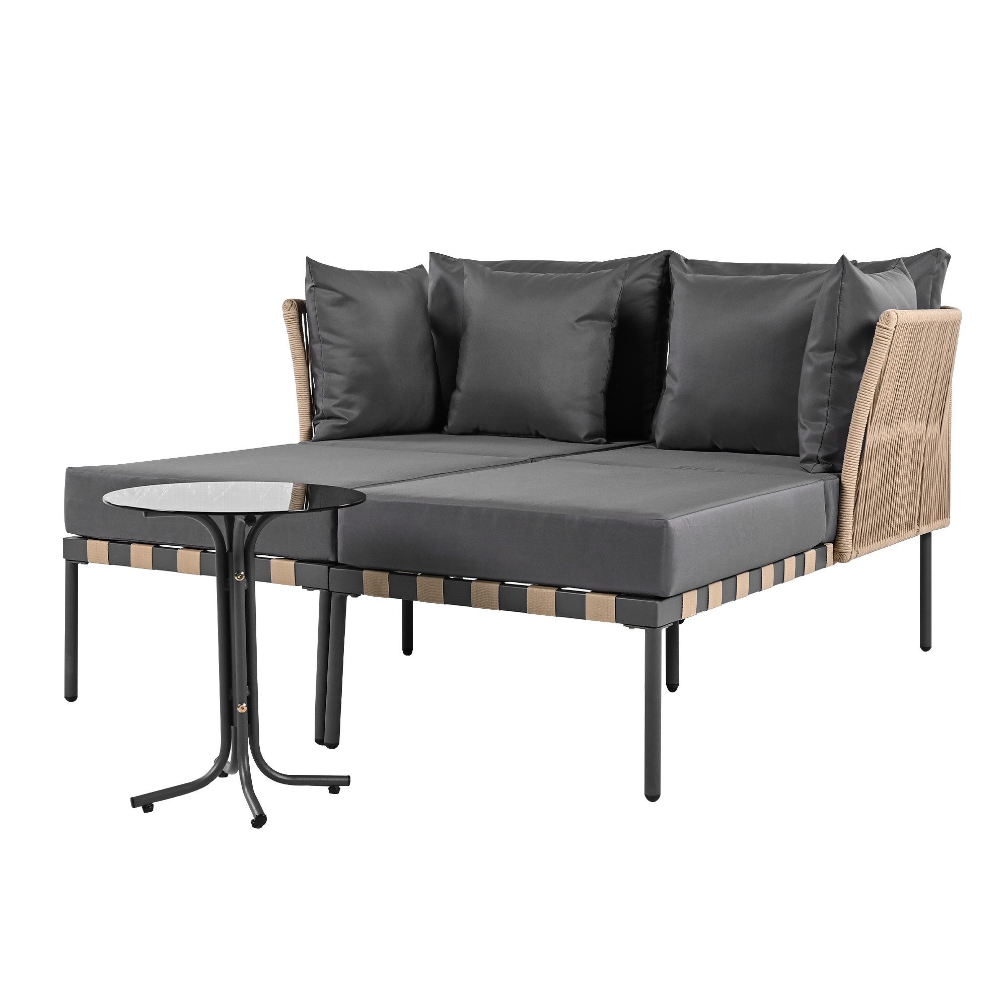 Yemaster Gartenlounge Set 2 In 1 Outdoor Sofa Settransformierbar