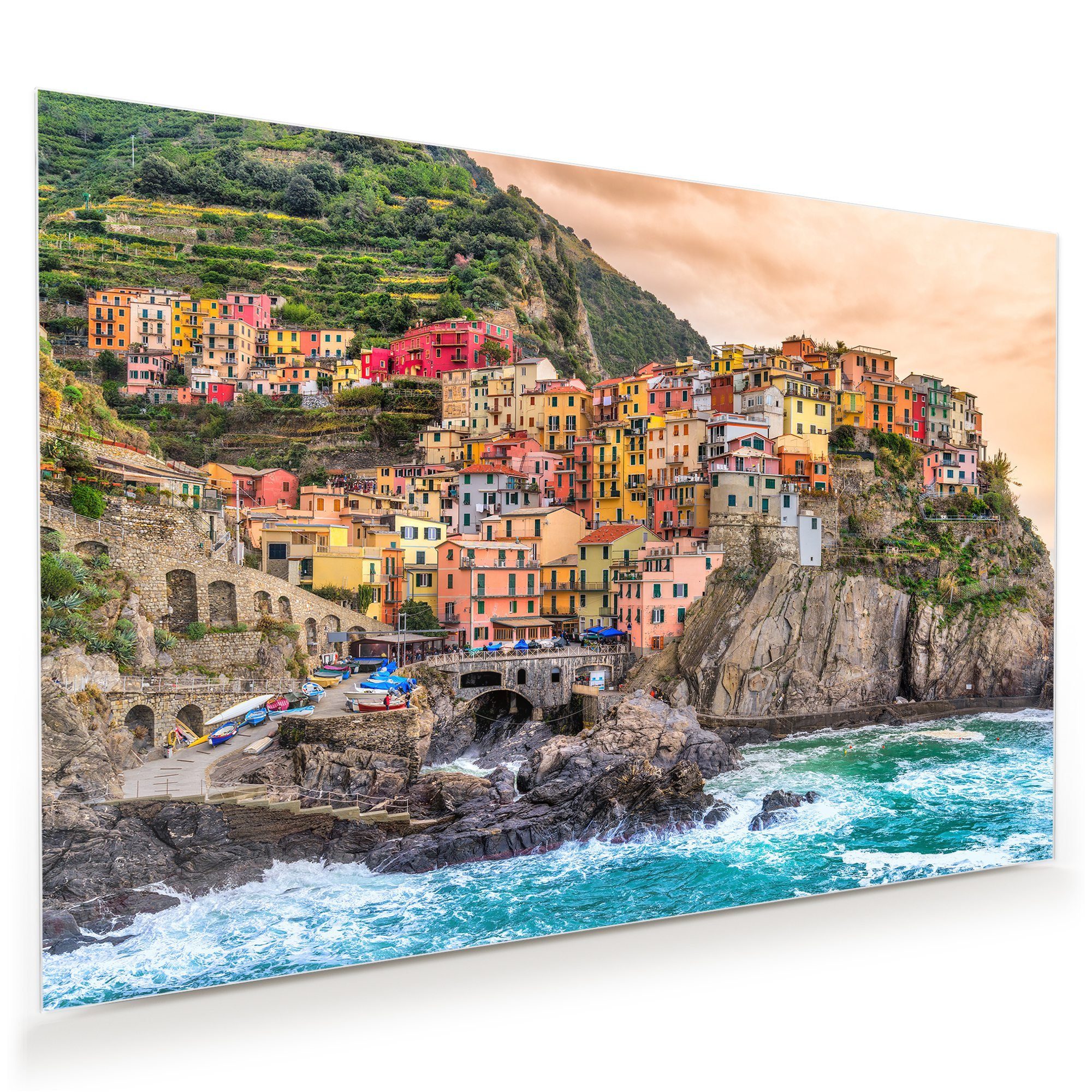 Primedeco Glasbild Wandbild Manarola Cinque Terre Mit Aufhängung