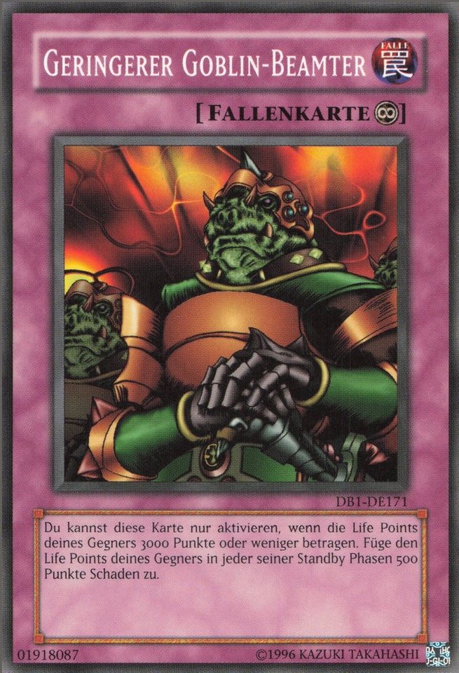 Recollectibles Sammelkarte Yugioh Karte Geringerer Goblin Beamter