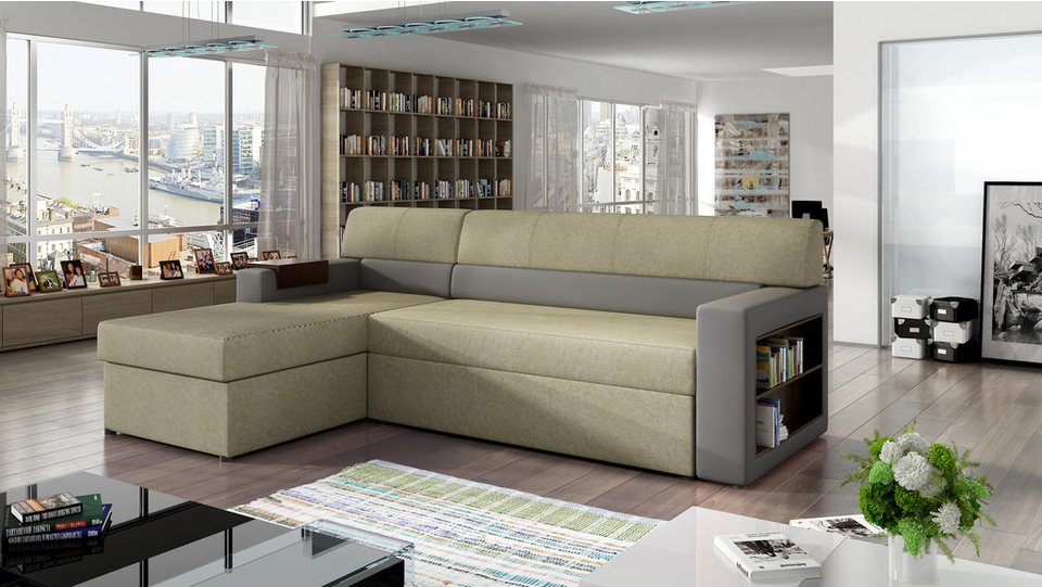 Mf Design Polsterecke Narkos Mit Bettfunktion Alcantara Bezug