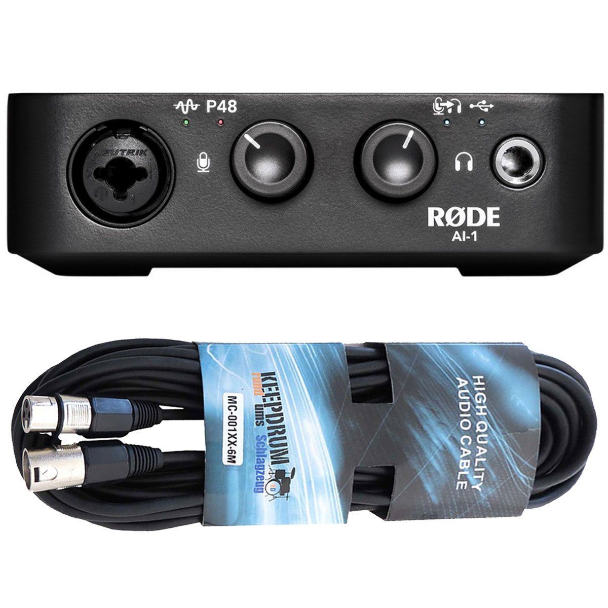 RØDE Rode AI-1 Interface mit XLR Kabel Digitales Aufnahmegerät (mit XLR ...