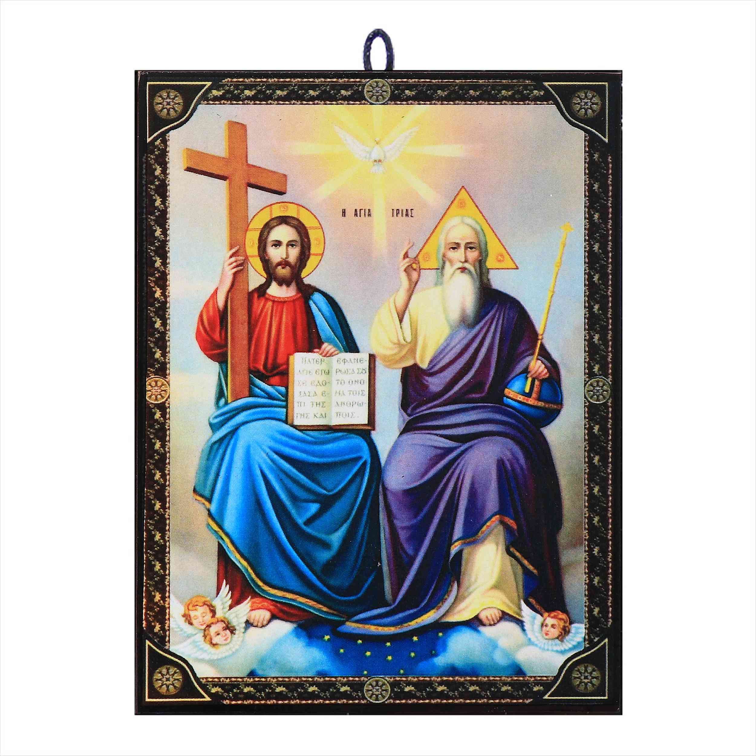 NKlaus Bild Ikone Heilige Dreifaltigkeit Zertifizierte Reproduktion aus Griechenla, Religion