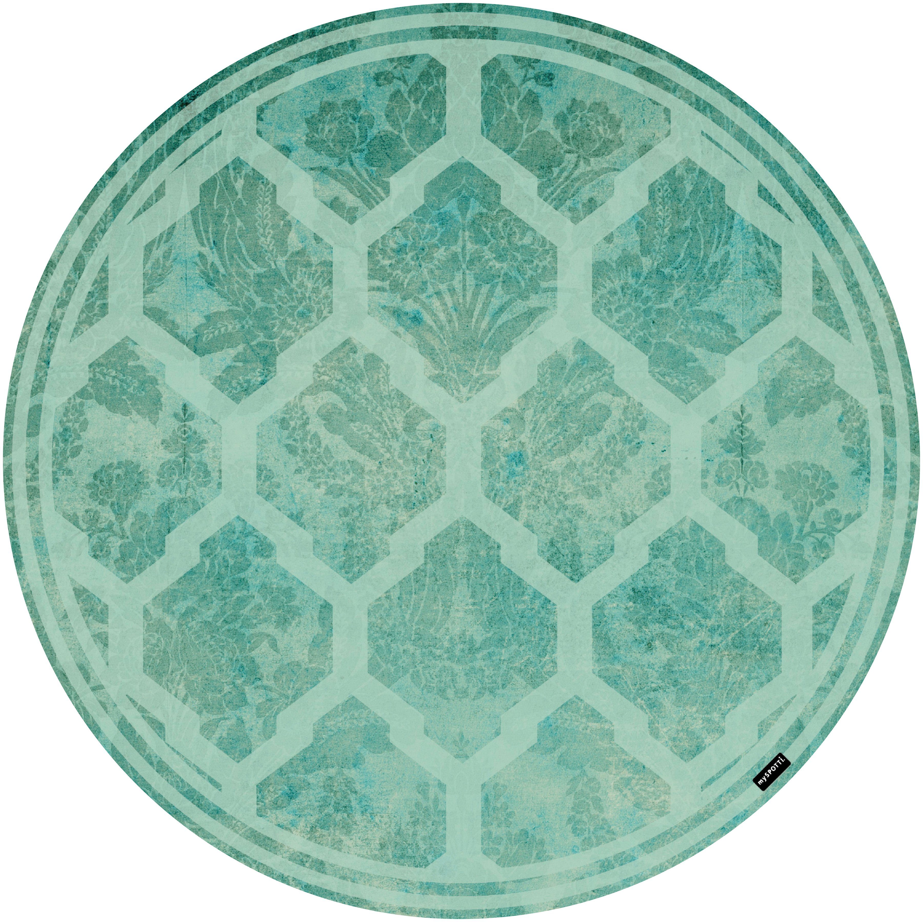 Grüne runde Badezimmerteppiche » Grüne runde Badteppiche