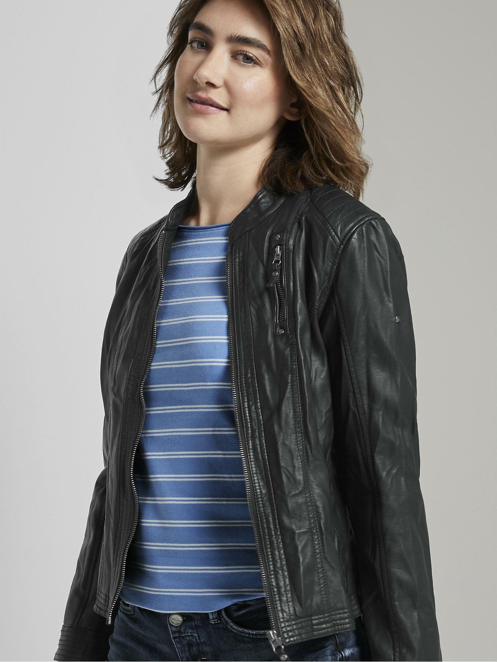 Tom Tailor Lederimitatjacke Jacke Aus Lederimitat In Crincle Optik