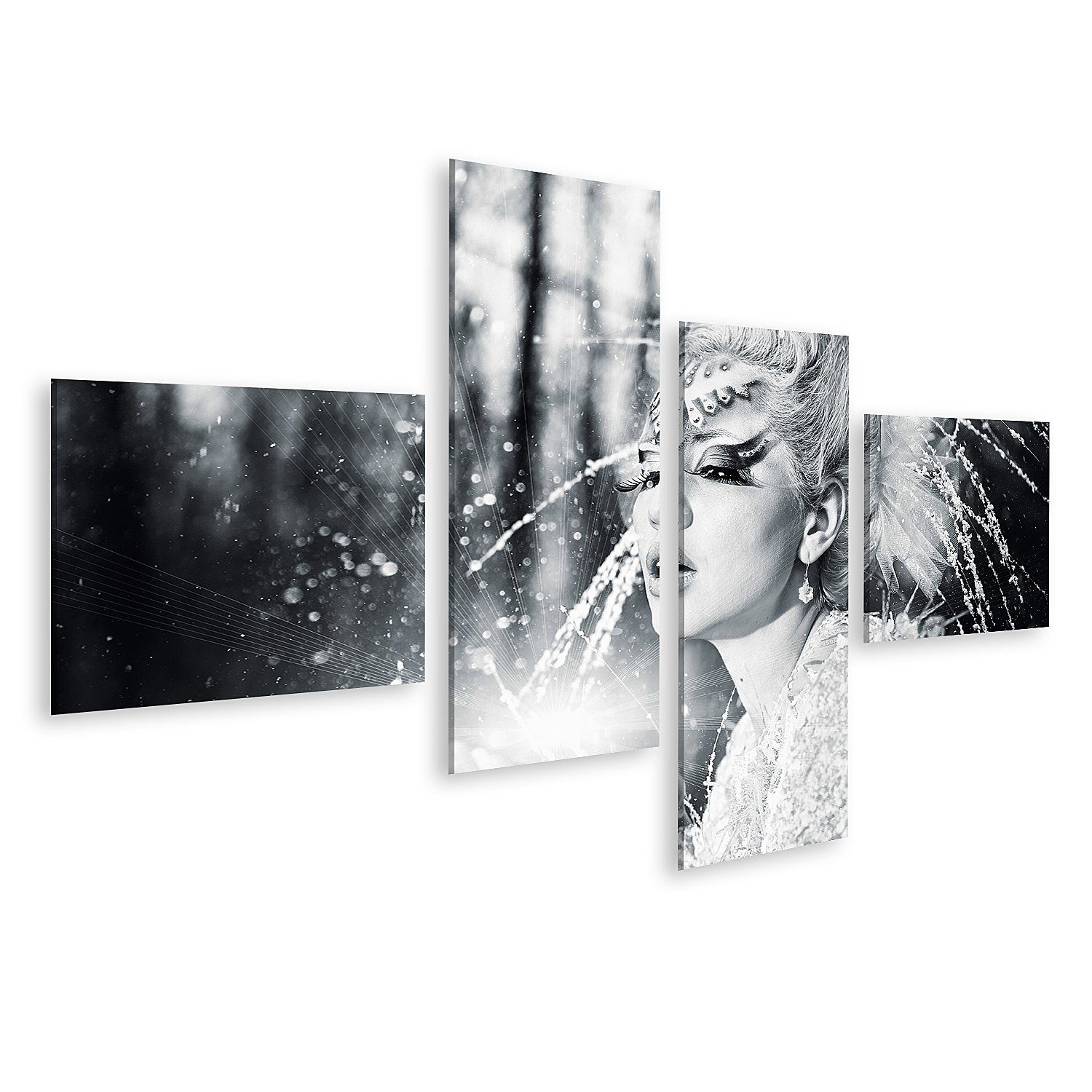 islandburner Leinwandbild »Bild auf Leinwand Serie Schöne Blondine in einem Kleid der ...