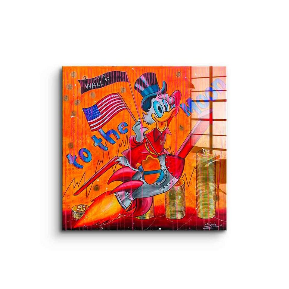 Dotcomcanvas® Acrylglasbild To The Moon Acrylglas Dagobert Duck
