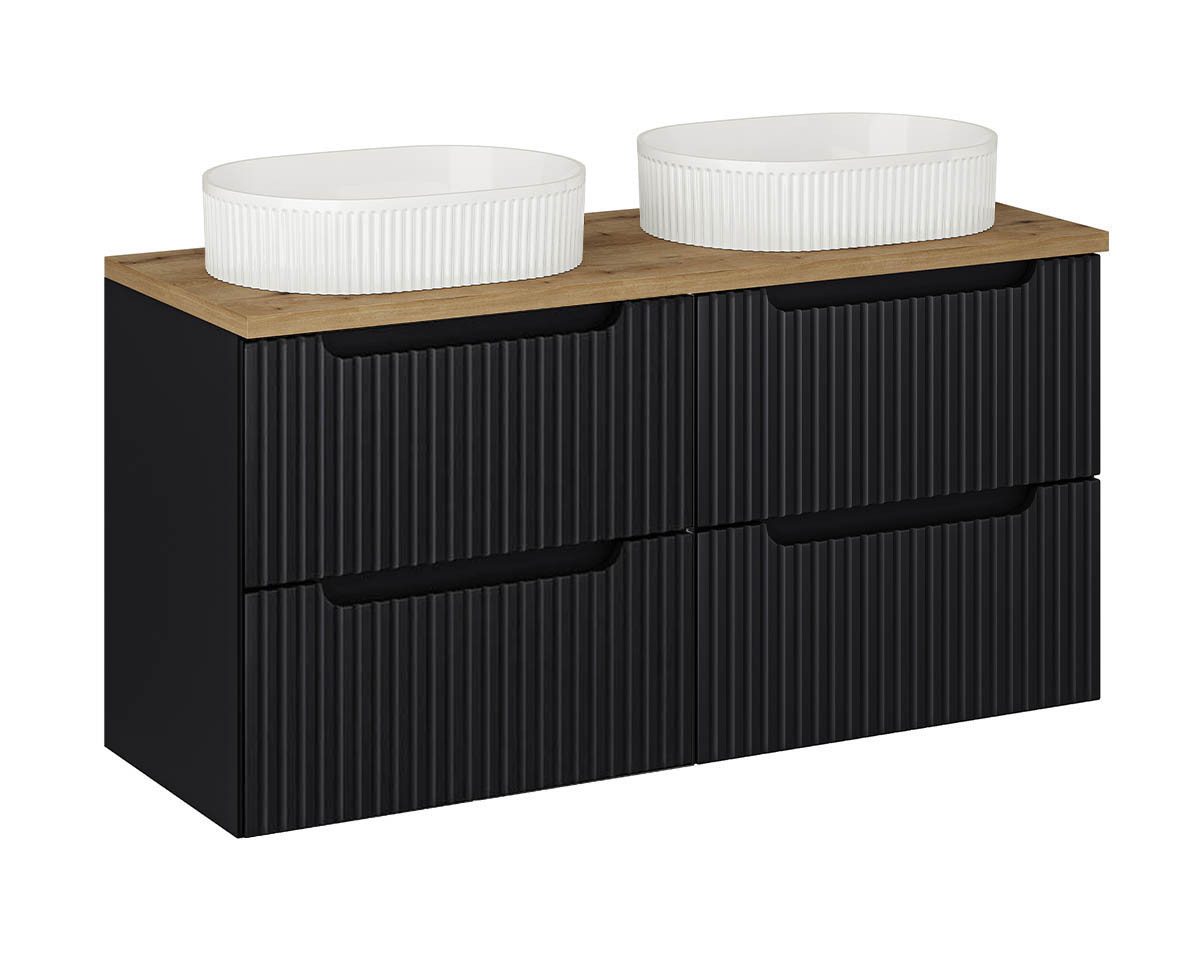 Einfachgutemoebel Waschtisch Set Bad Waschplatz Iluna Black 120cm