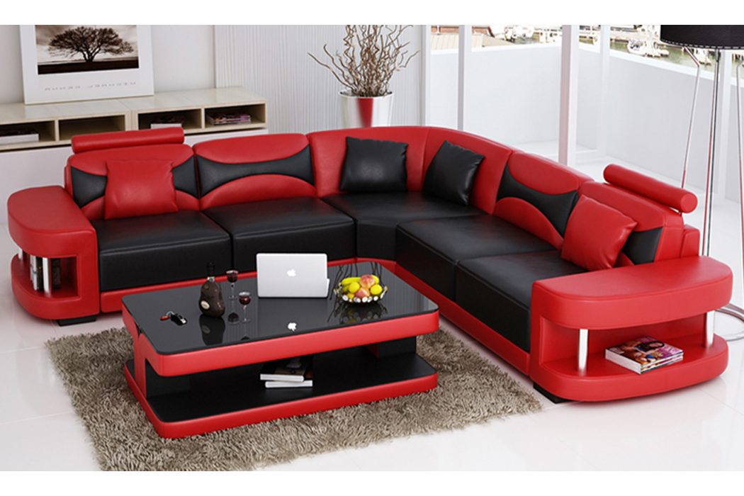 JVmoebel Ecksofa, Design Ecksofa Leder Sofa Couch Polster Eck Sitz ...