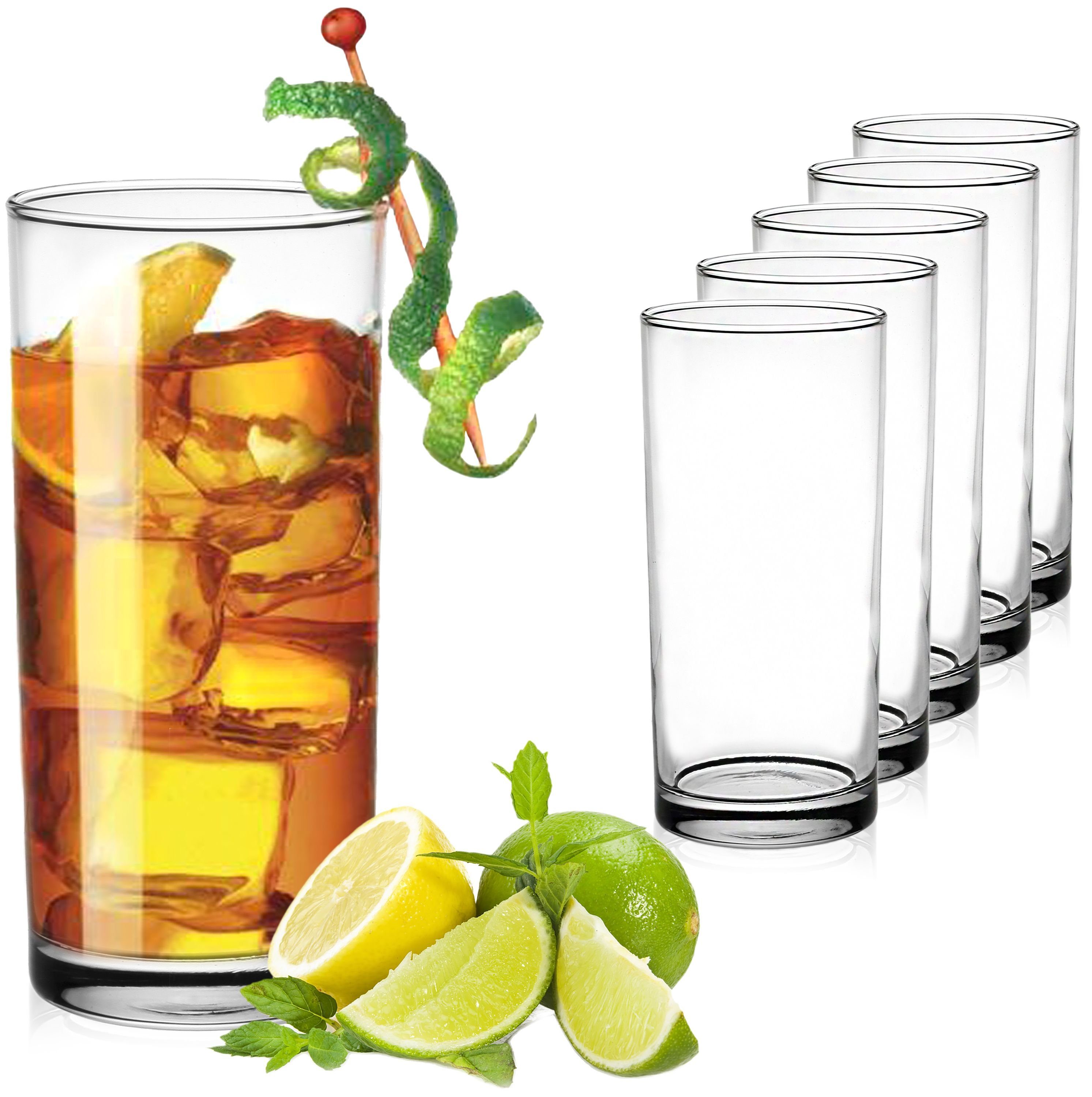 Platinux Glas Trinkgläser Glas 280ml Max300ml Set 6 Teilig