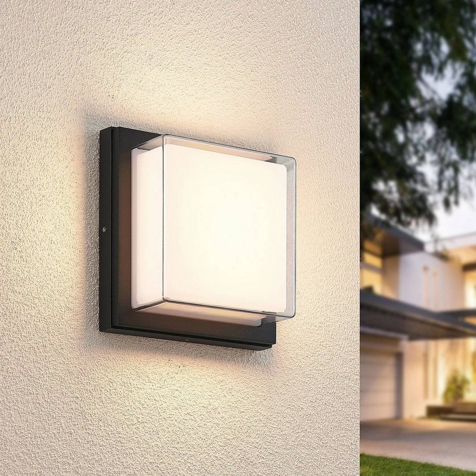 Lindby Led Außen Wandleuchte Aluki Led Leuchtmittel Fest Verbaut
