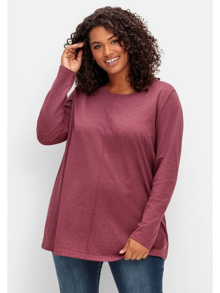 Sheego Langarmshirt Große Größen In A Linie Mit Rundhals